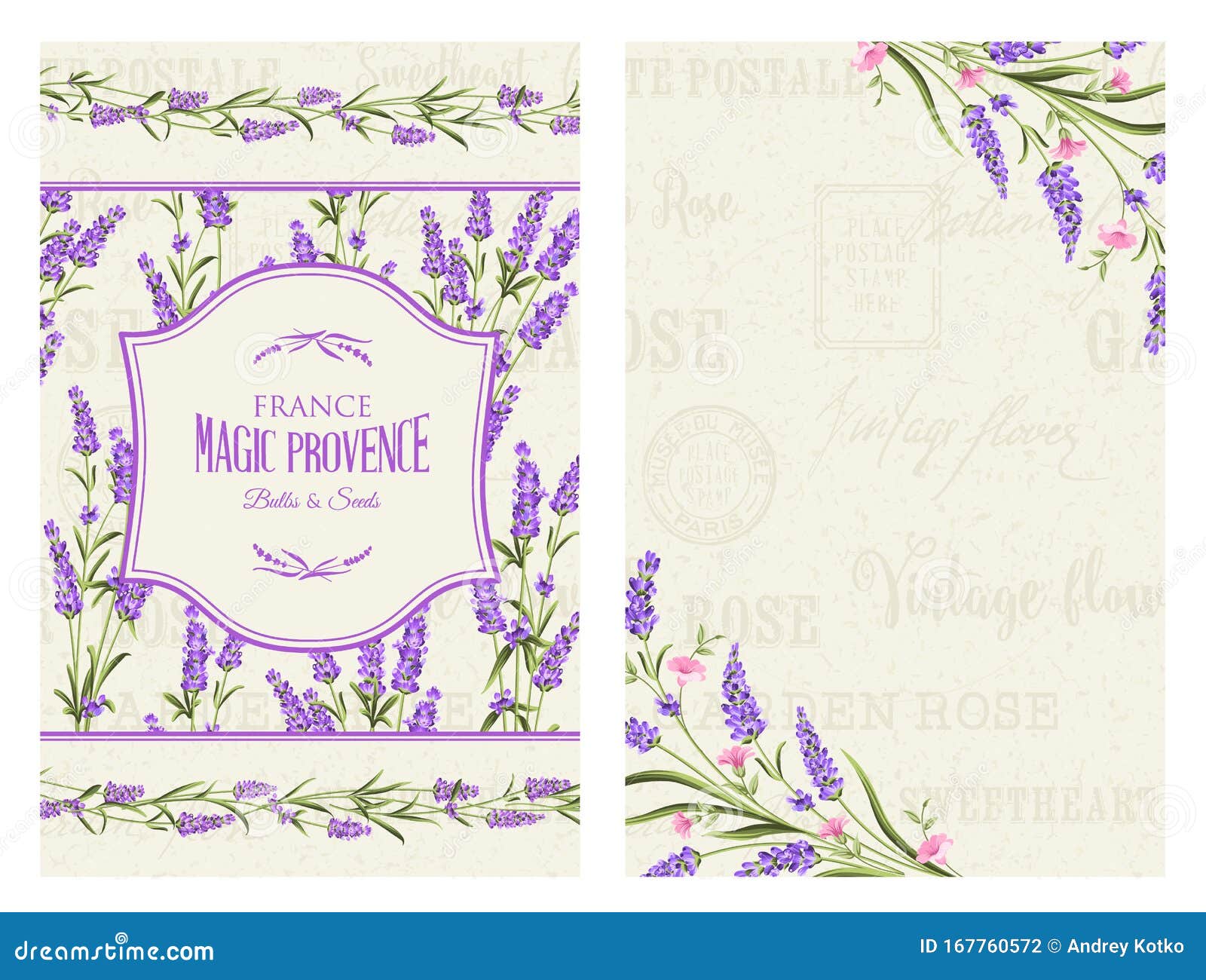 The Provence Greeting Card with Frame of Flowers and Text Place. Stock ...