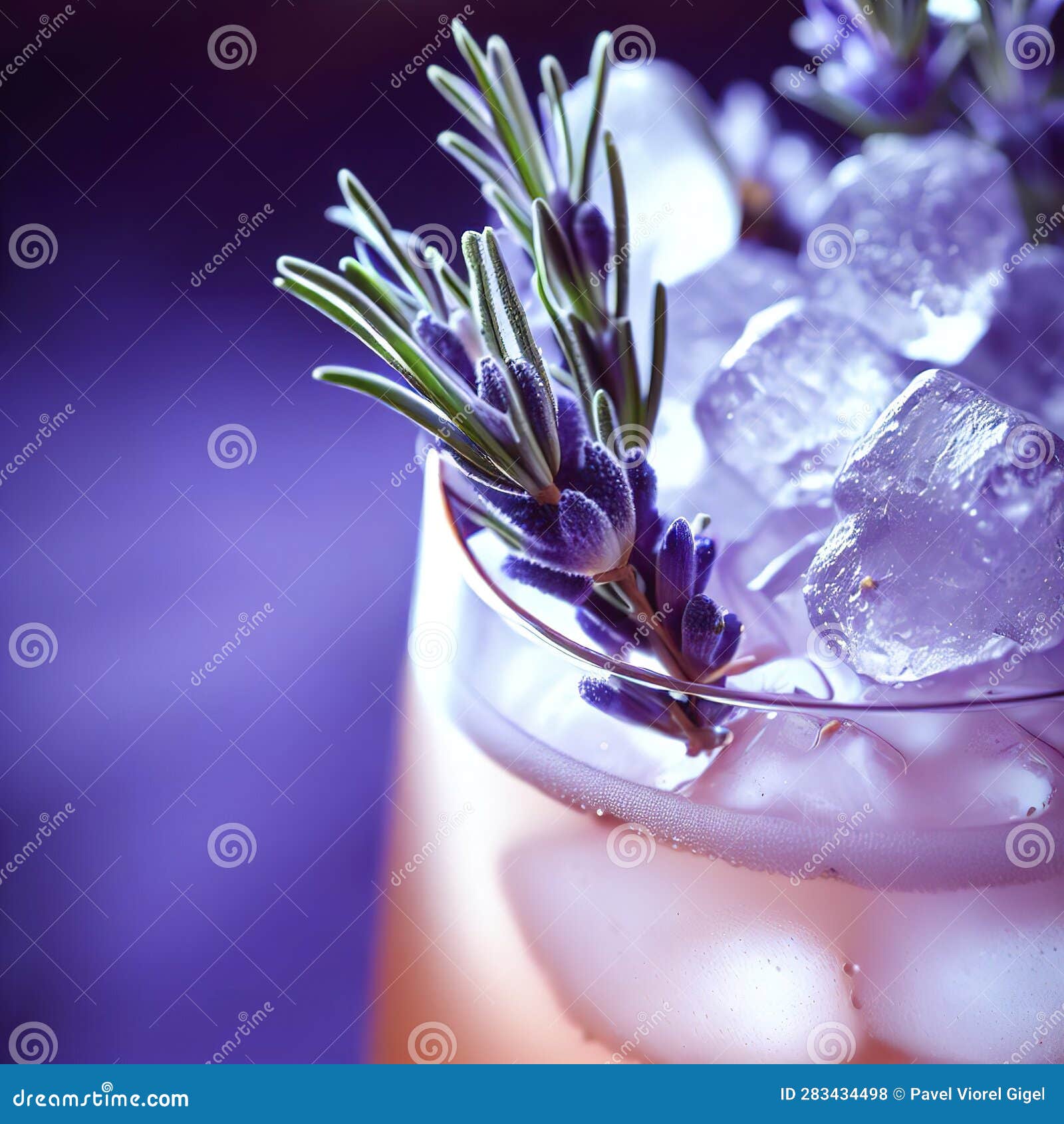 Lavender Garnish Cocktail Idea Stock Illustration - Illustration of ...