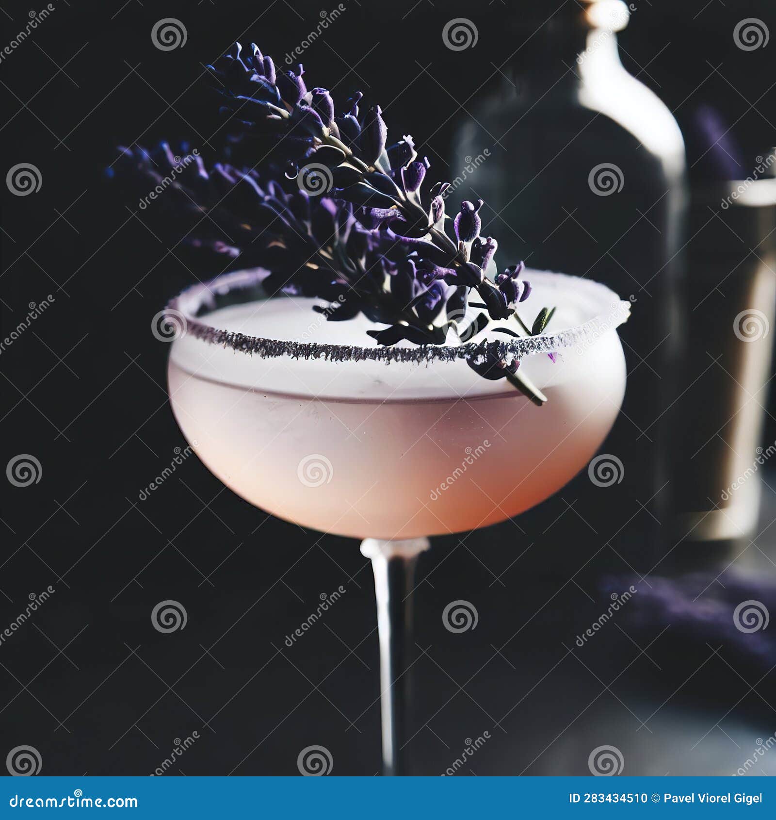 Lavender Garnish Cocktail Idea Stock Illustration - Illustration of ...