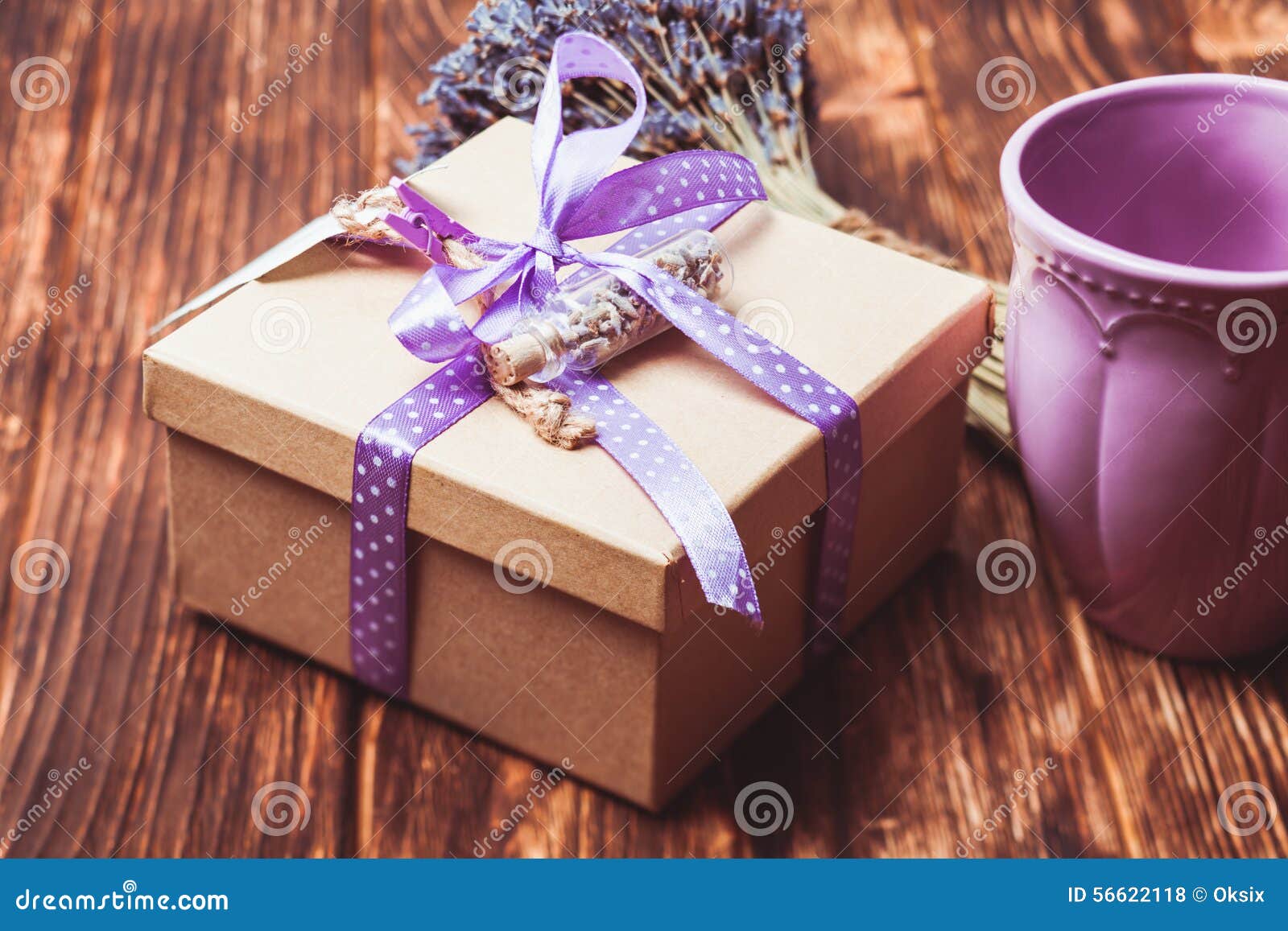 Lavender gift box stock photo. Image of anniversary, gift - 56622118