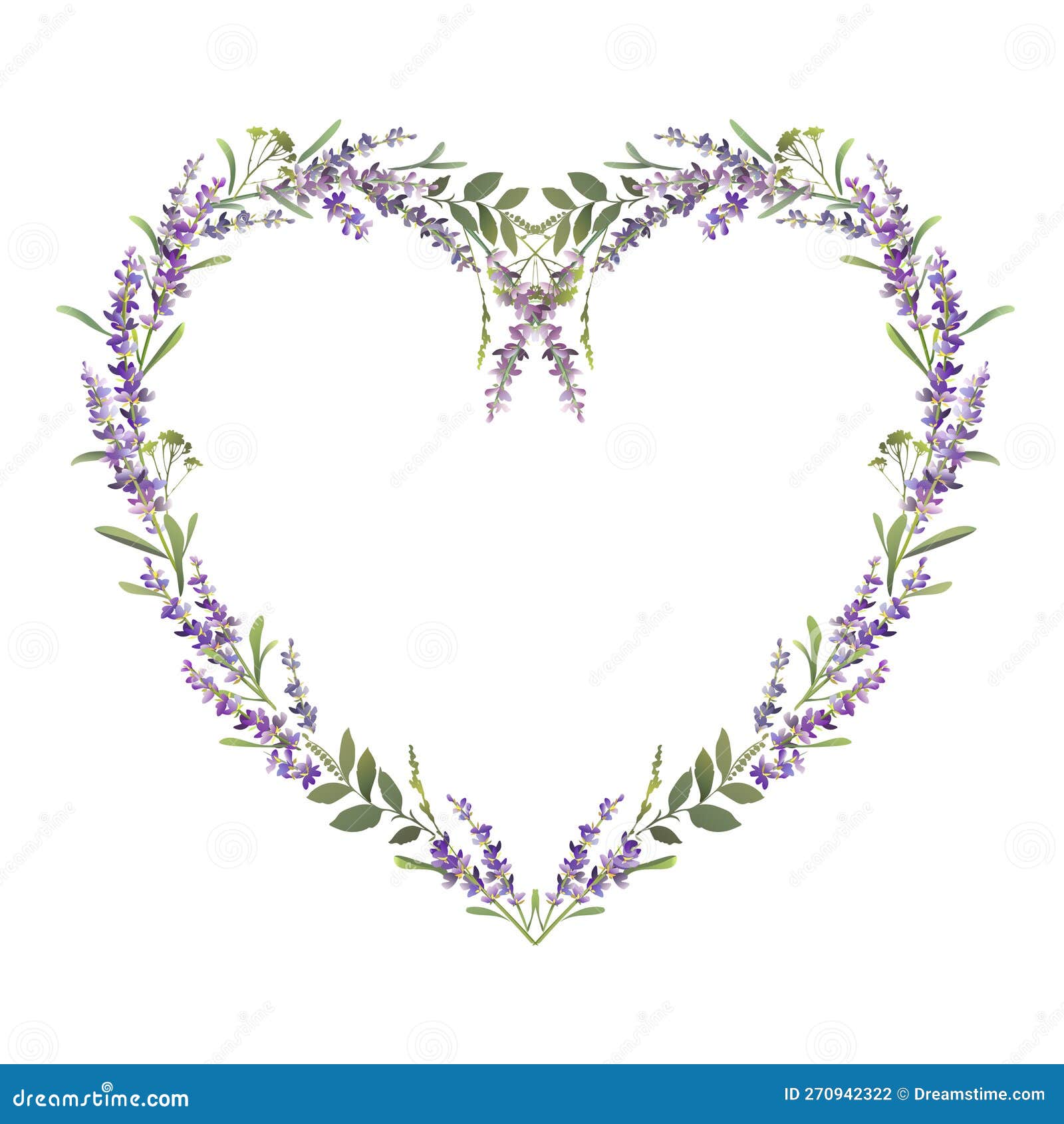 Lavender Heart. Lavender Frame Design Stock Vector - Illustration of ...
