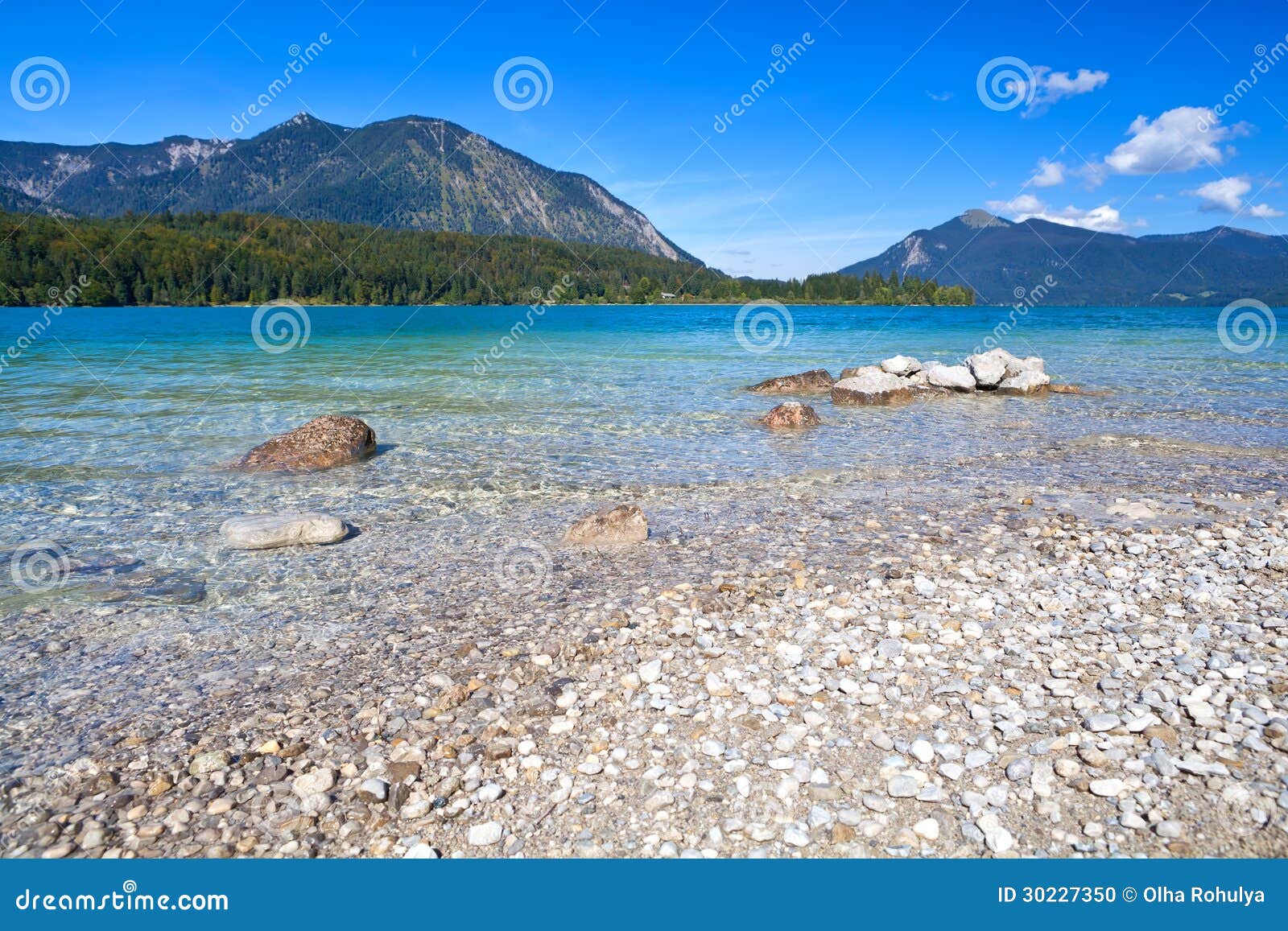 Lavender Lake Walchensee in Bavarian Alps Stock Photo - Image of ...