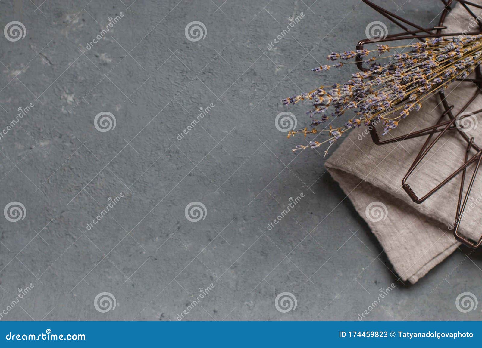 Lavender on a Light Gray Background in the Interior Stock Image - Image ...