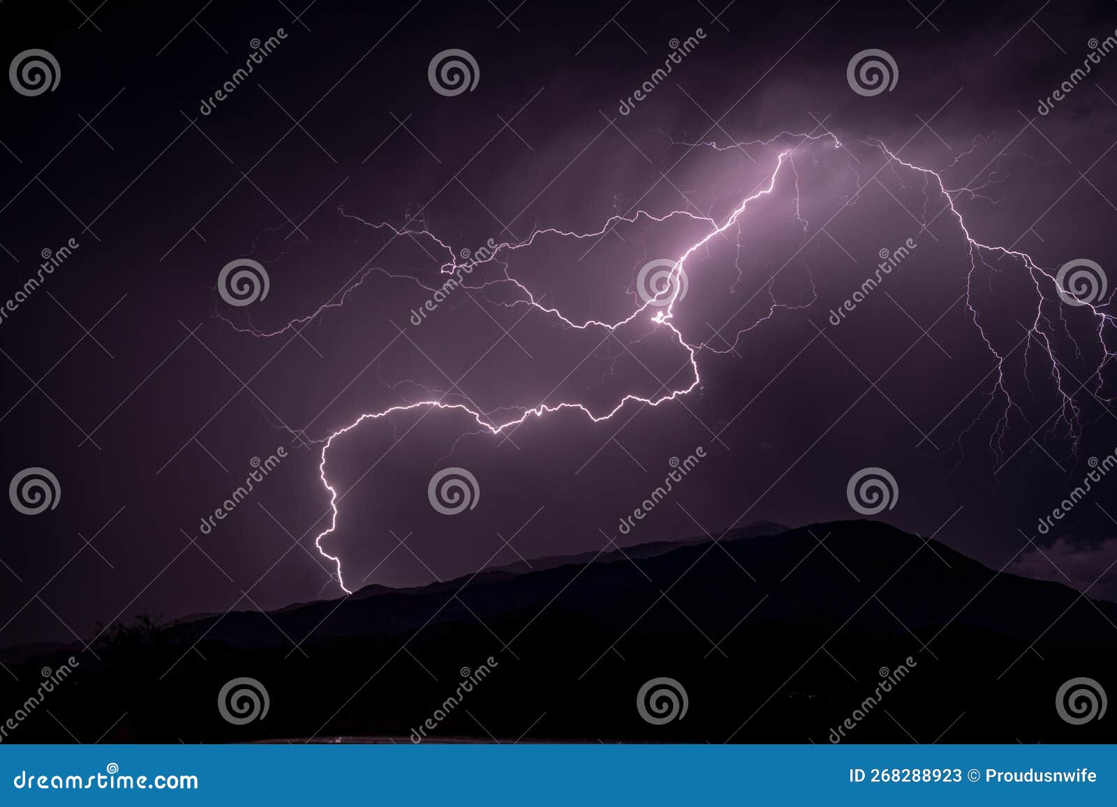 Lavender Lightning in the Night Sky Stock Image - Image of nature ...