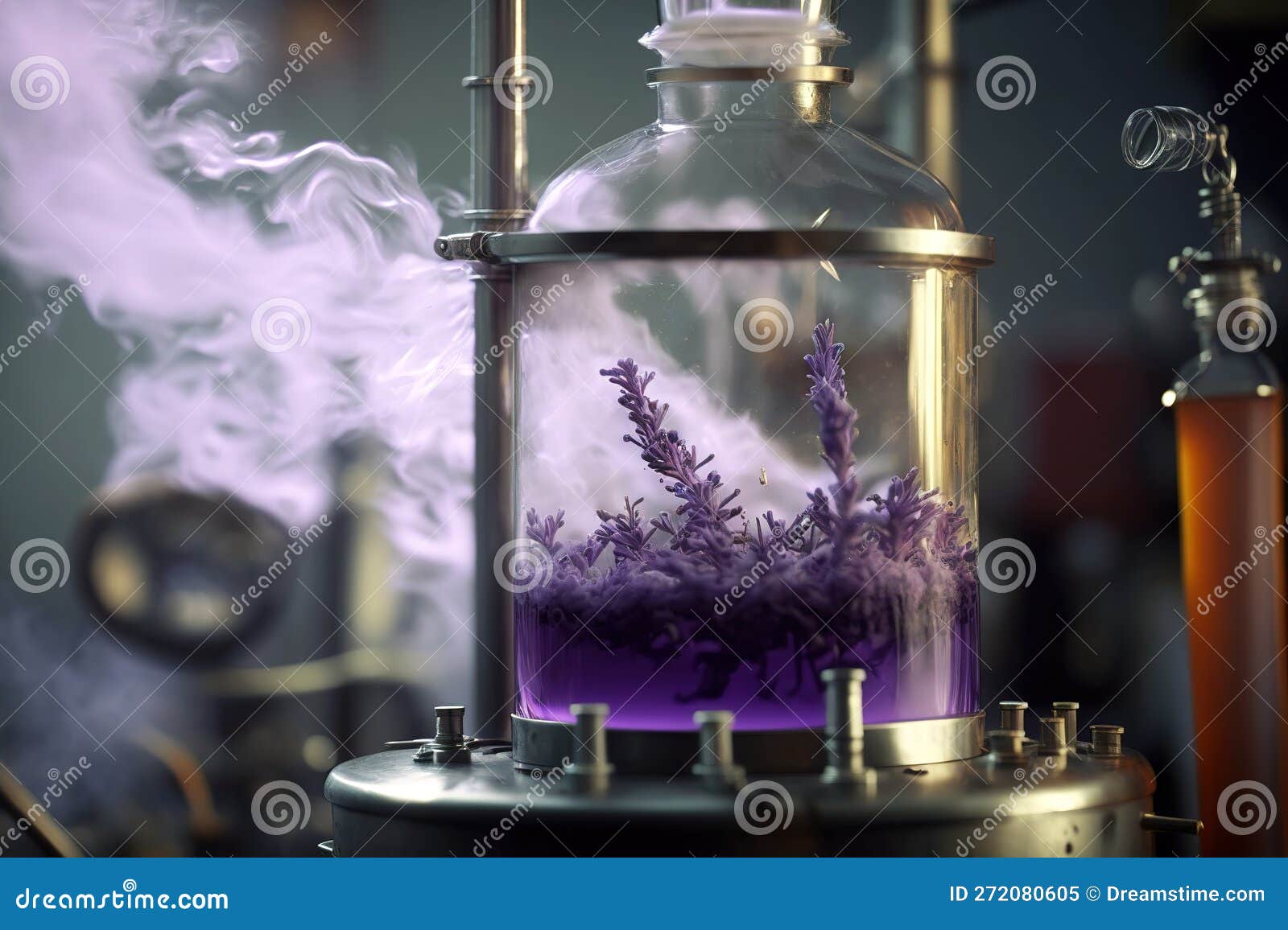 Lavender Oil Distillation Process Stock Illustration - Illustration of ...