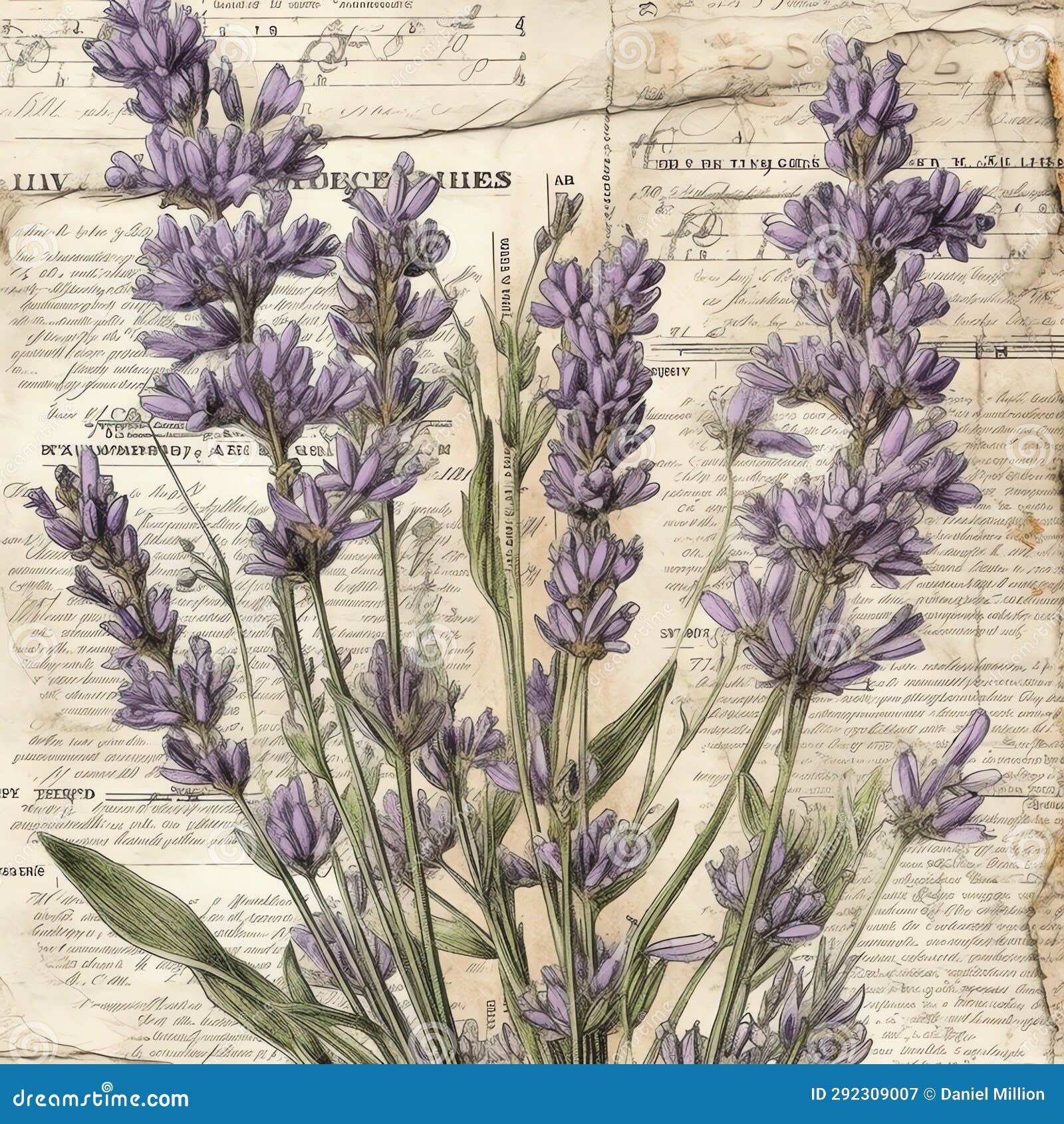 Lavender Old Paper, Vintage Digital Paper Stock Illustration ...