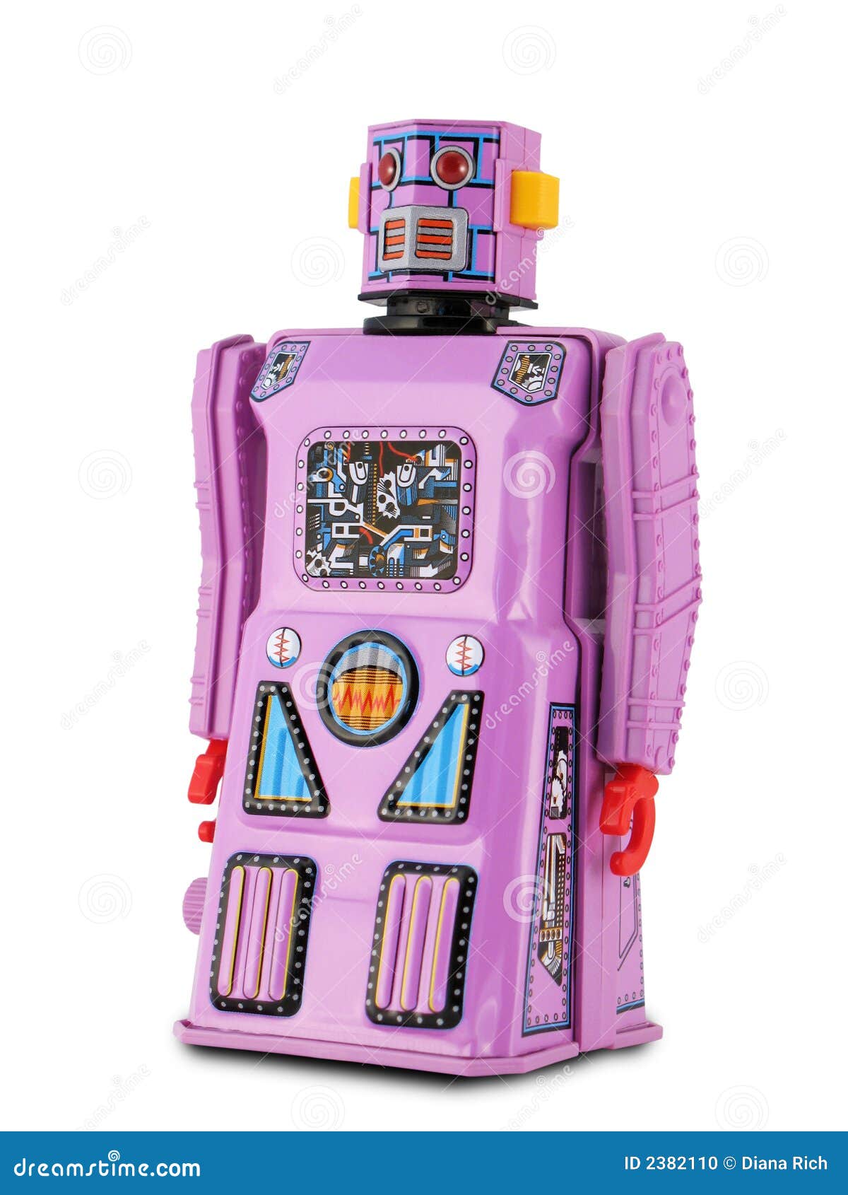 Lavender/Pink Tin Toy Robot Stock Photo - Image of windup, fiction: 2382110