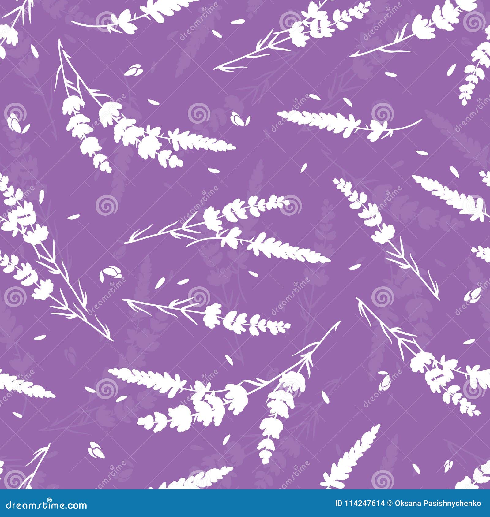 Lavender Purple Vector Seamless Repeat Pattern. Stock Vector ...