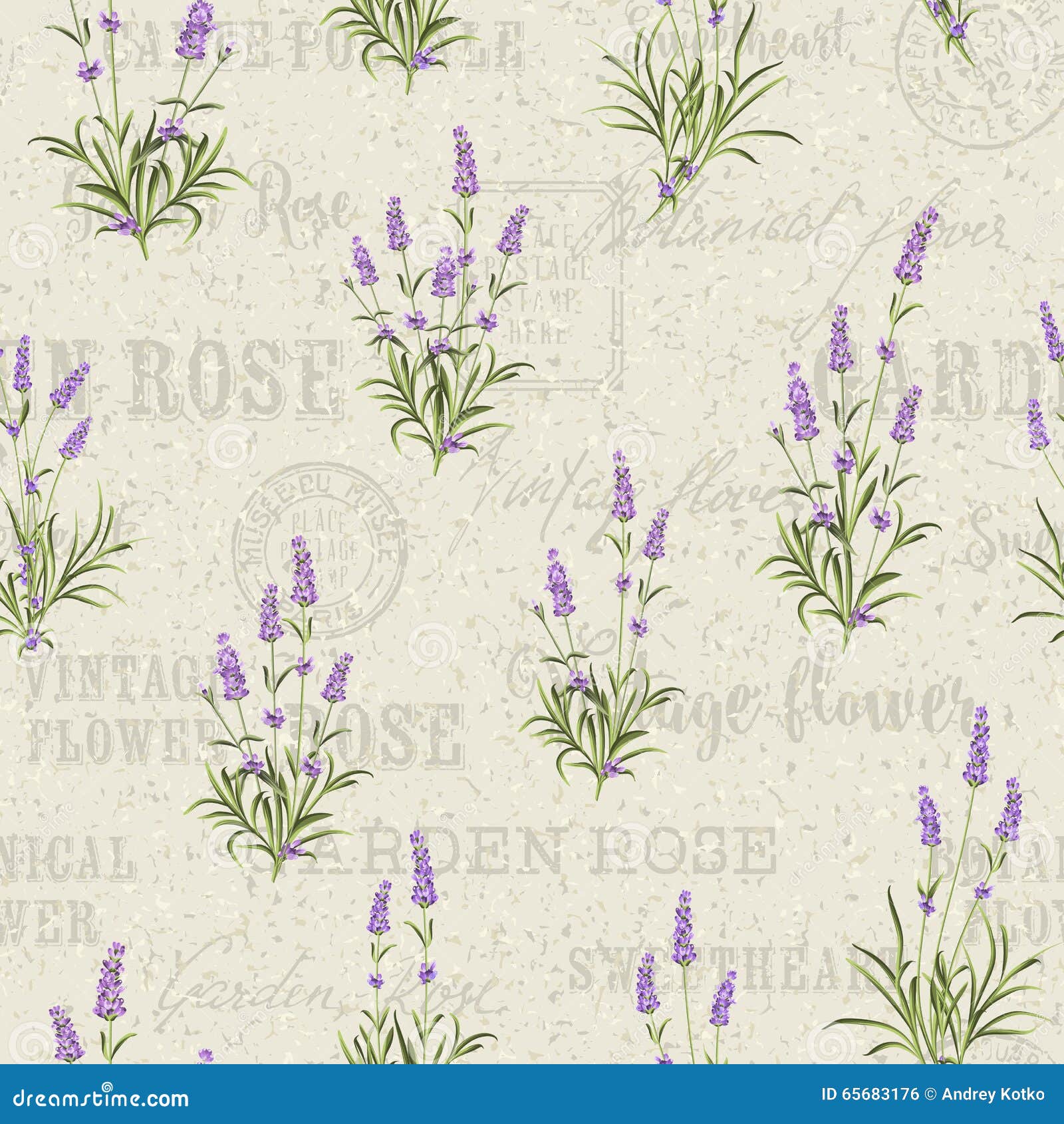 The Lavender Seamless Frame Line. Stock Vector - Illustration of ...