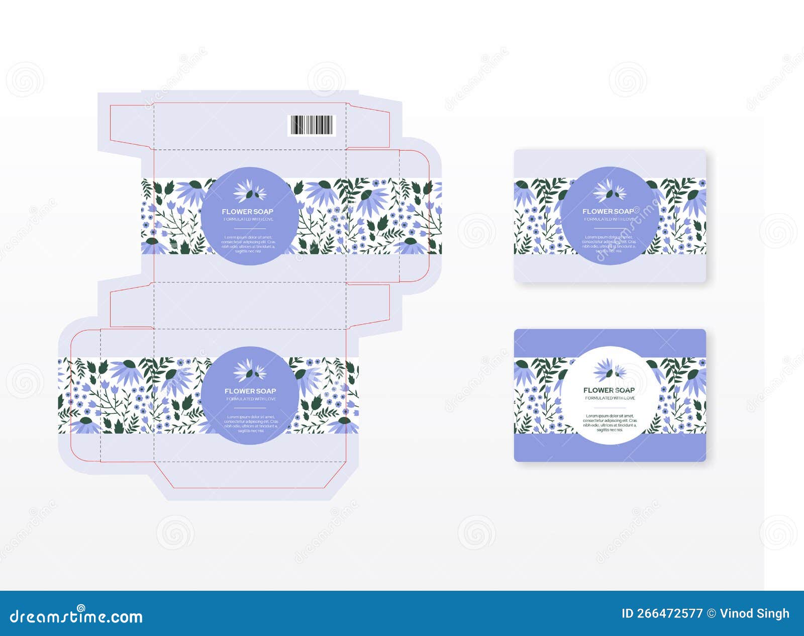 Lavender Soap Box Design Soap Packaging Design with Mockup Stock ...