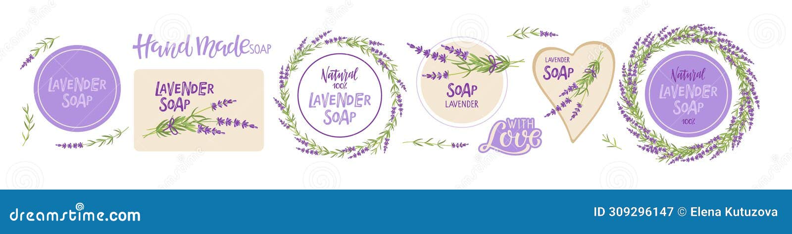 Lavender Soap Labels for Packaging Handmade. Hand Drawn Labels and ...