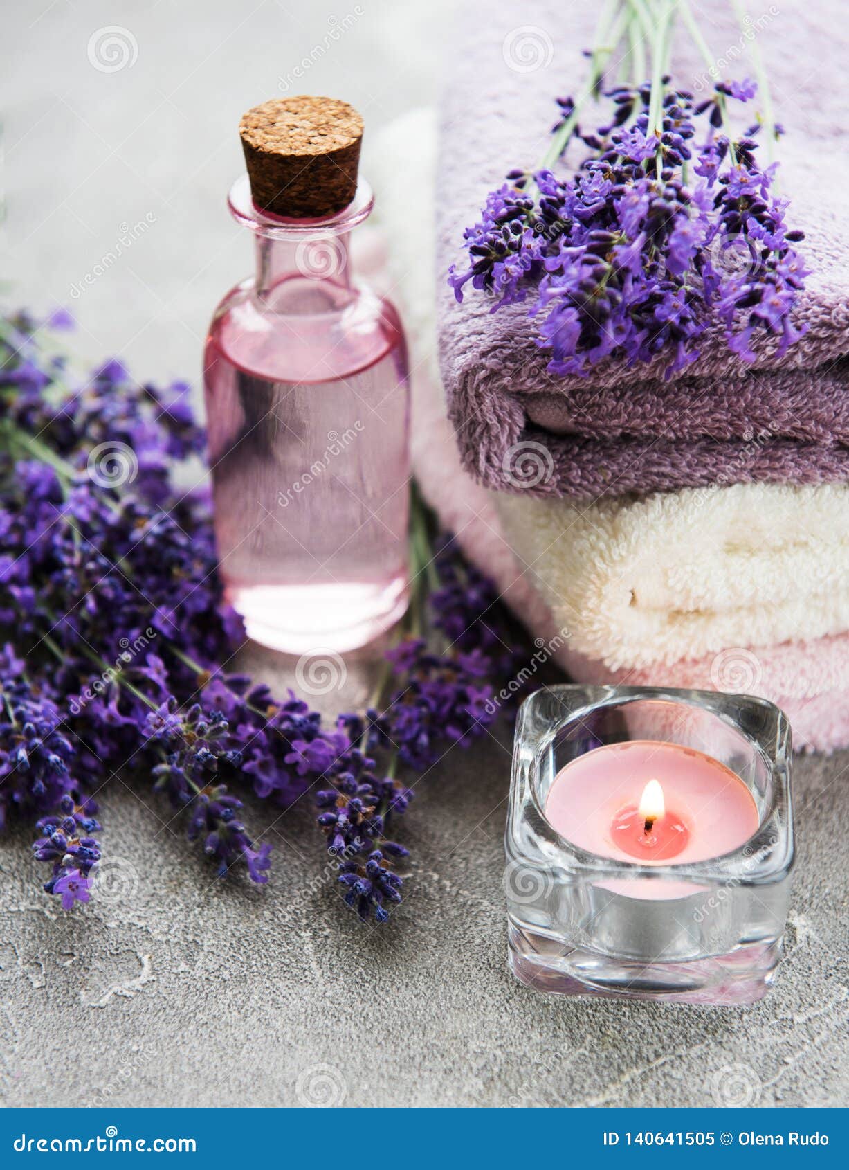 Lavender spa set stock image. Image of alternative, bath - 140641505