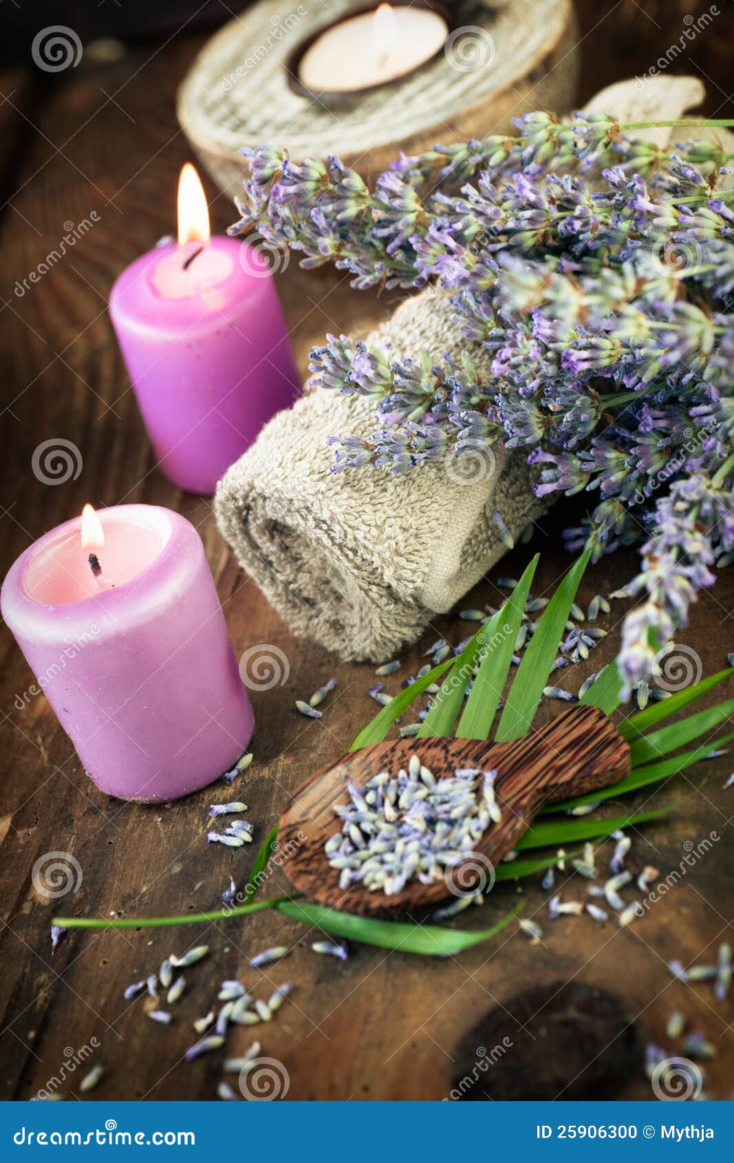 Lavender spa setting stock photo. Image of handmade, candle - 25906300