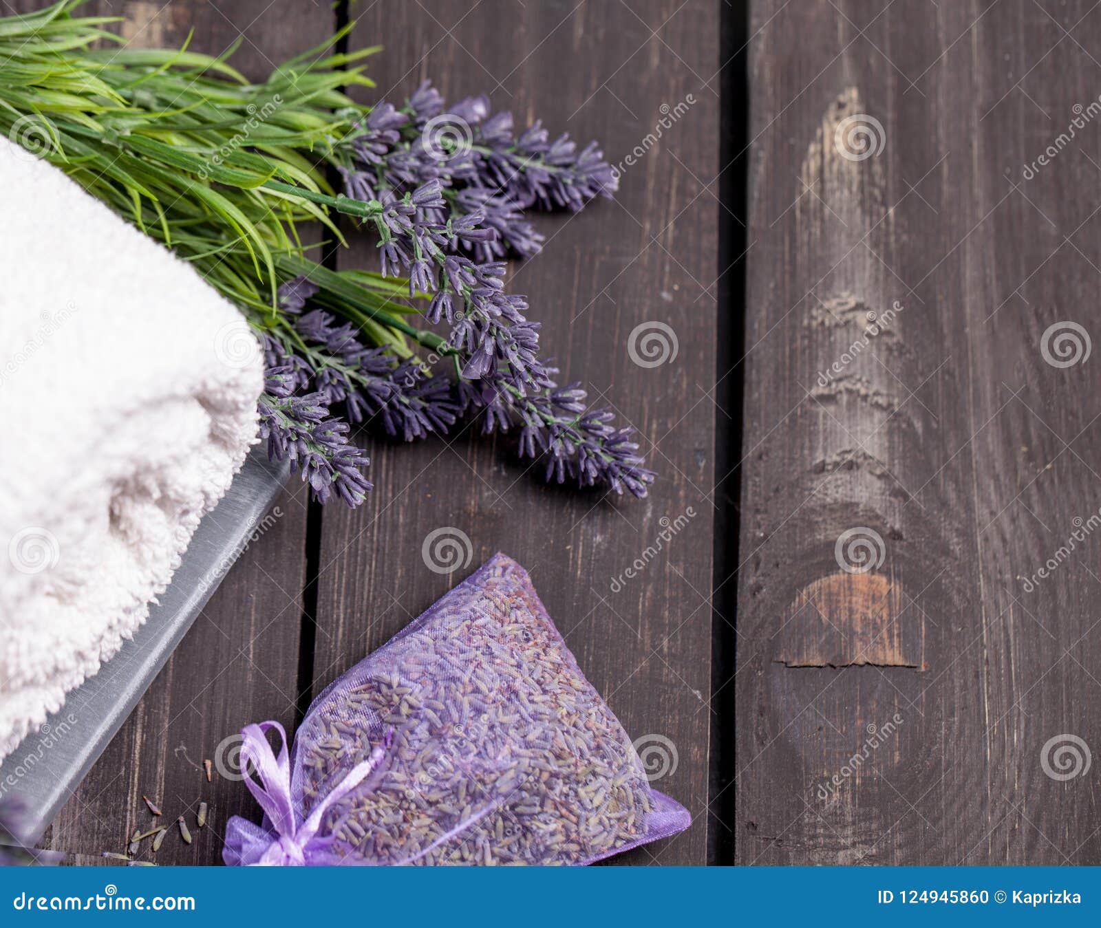 Lavender Spa Setting. Wellness Theme with Lavender Products. Stock ...