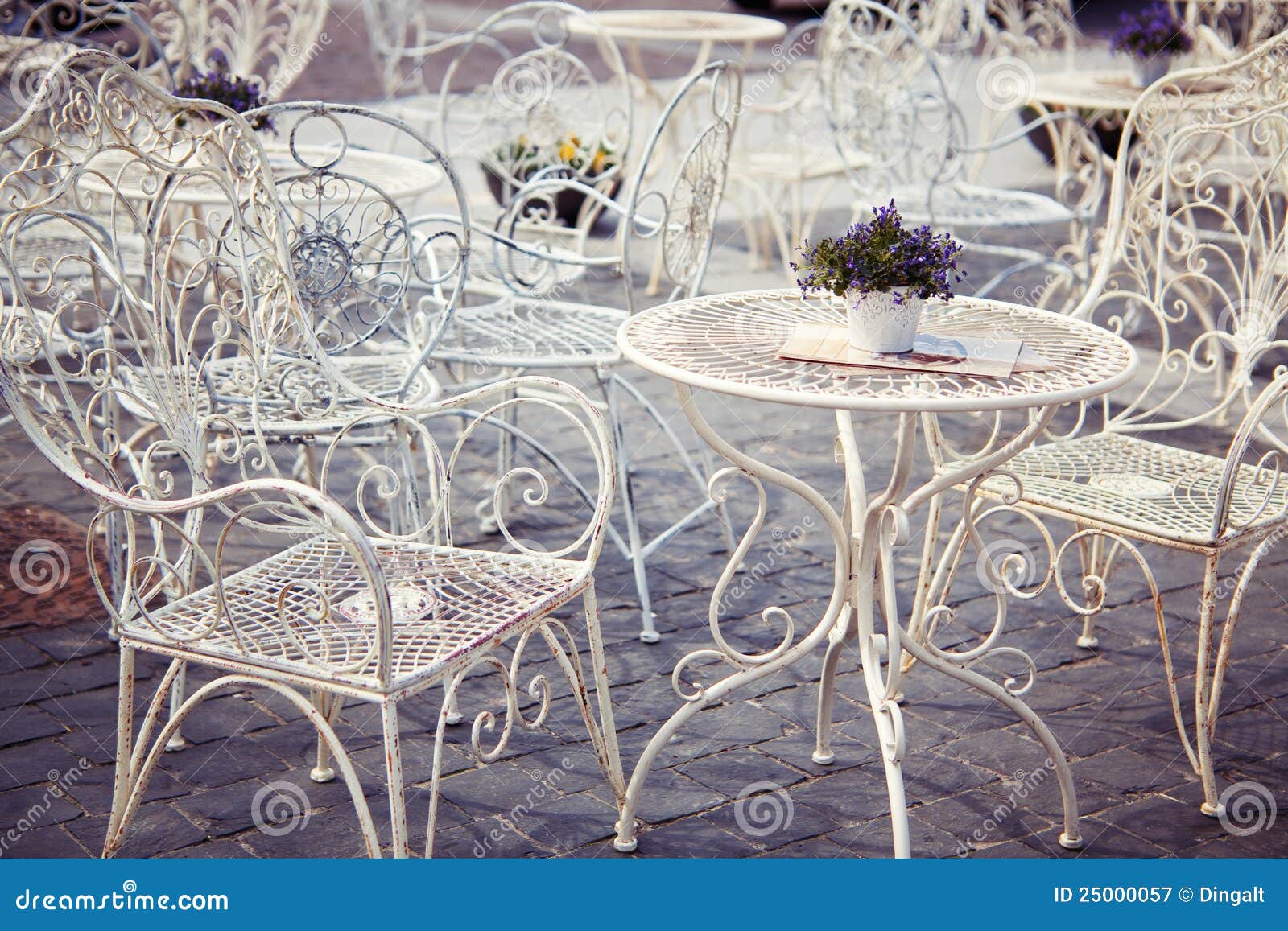 Lavender in a street cafe stock image. Image of french - 25000057