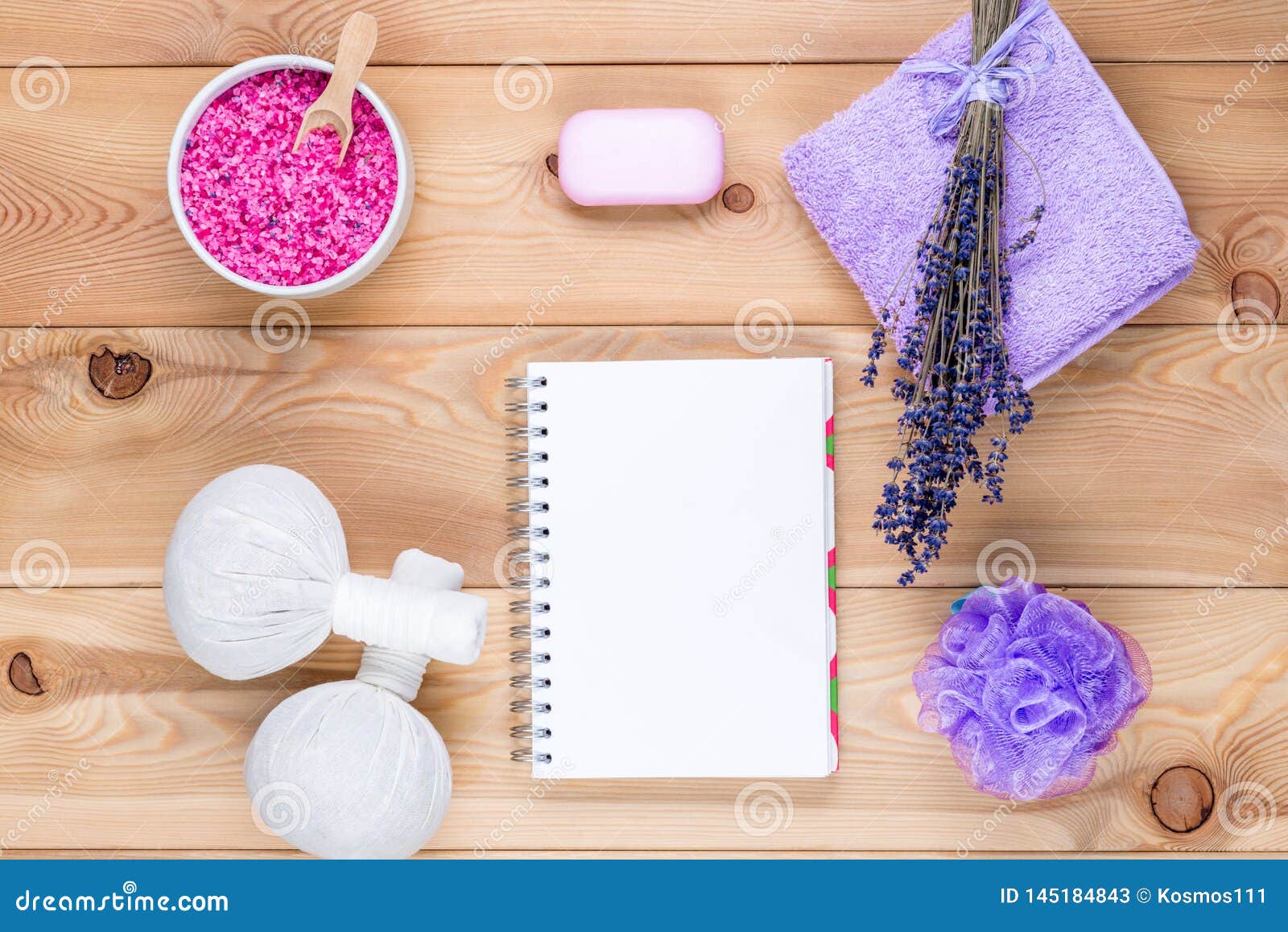 Lavender Theme: a Clean Sheet of Notepad and Objects with Lavender for ...