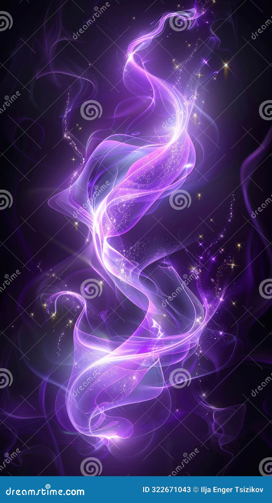 Lavender and Violet Light Burst, Abstract Radiant Magical Rays on Dark ...