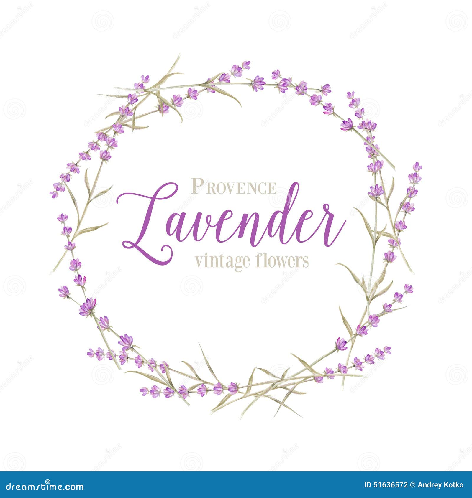 Lavender wreath stock vector. Illustration of greeting - 51636572