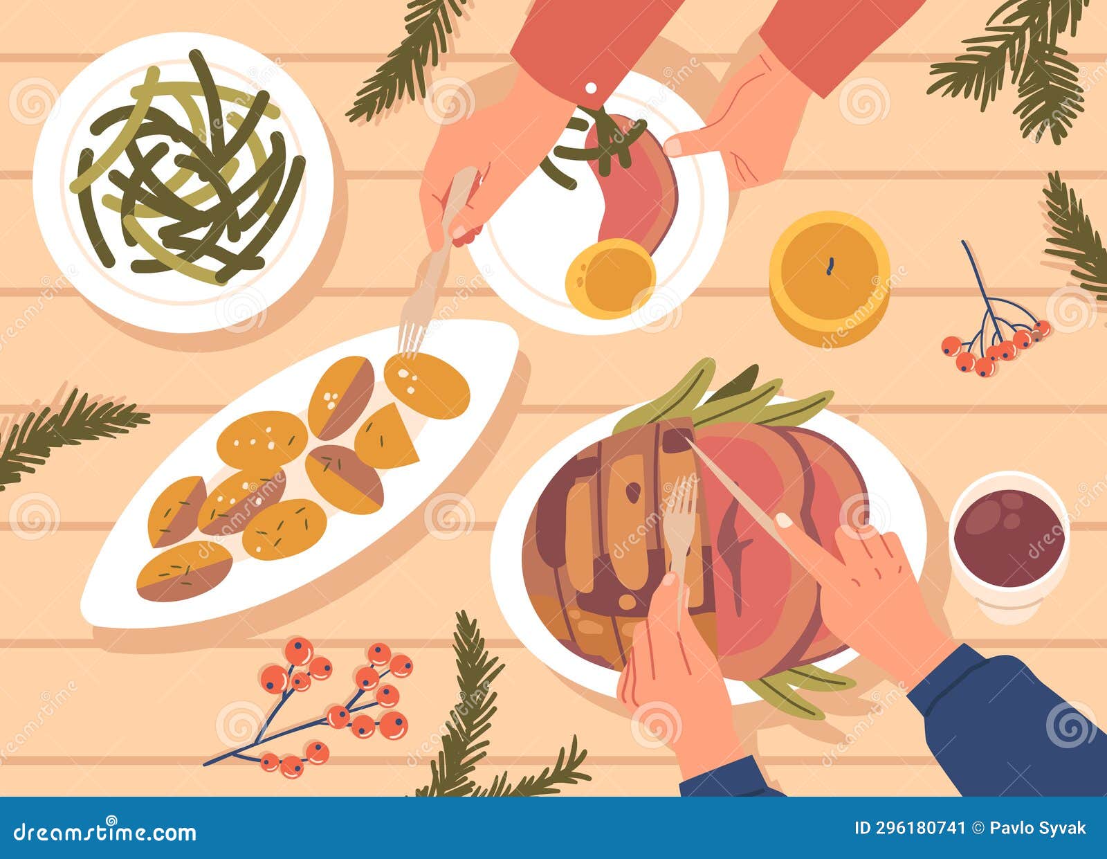 Lavish Feast with an Array of Delectable Dishes , Spread Out on a Table ...