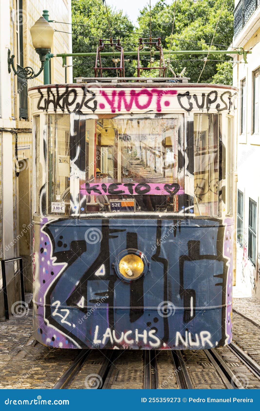 Lavra Sidewalk Elevator Carriage in Lisbon City. Stock Image - Image of ...