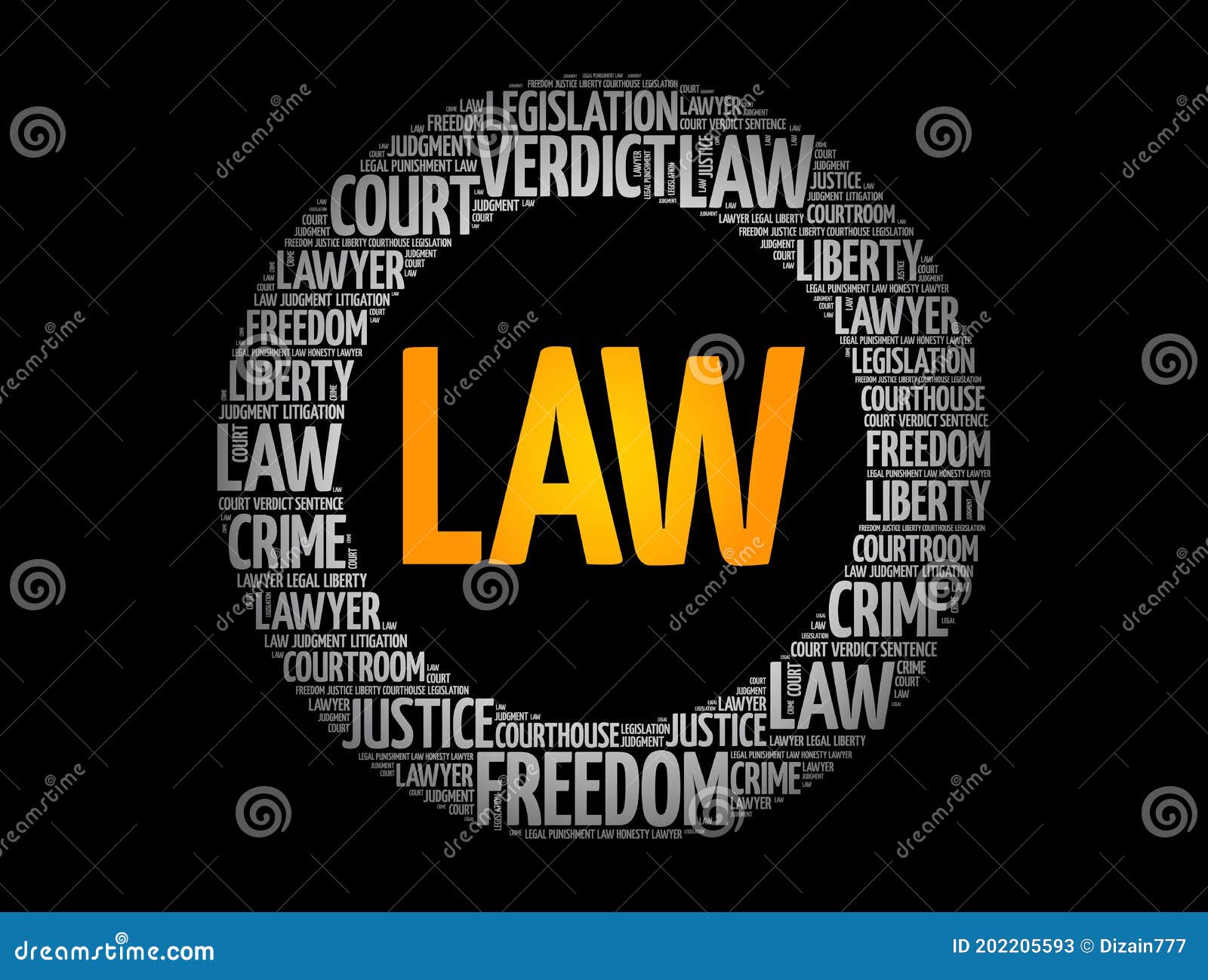 Law Circle Word Cloud, Concept Background Stock Illustration ...