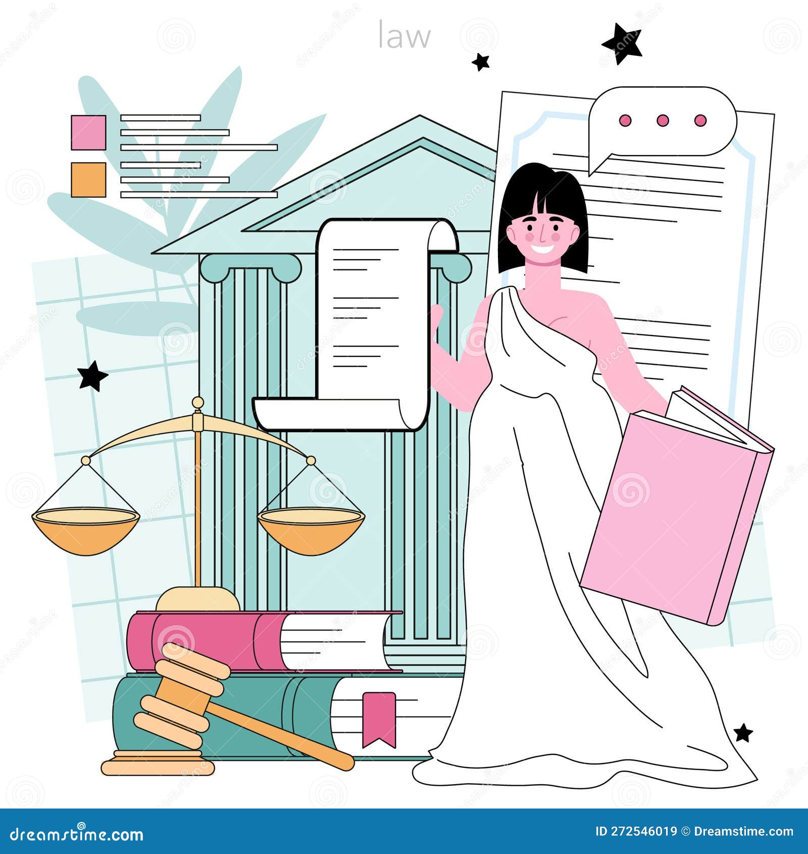 Law Class Concept. State Judicial System Studying Stock Vector ...