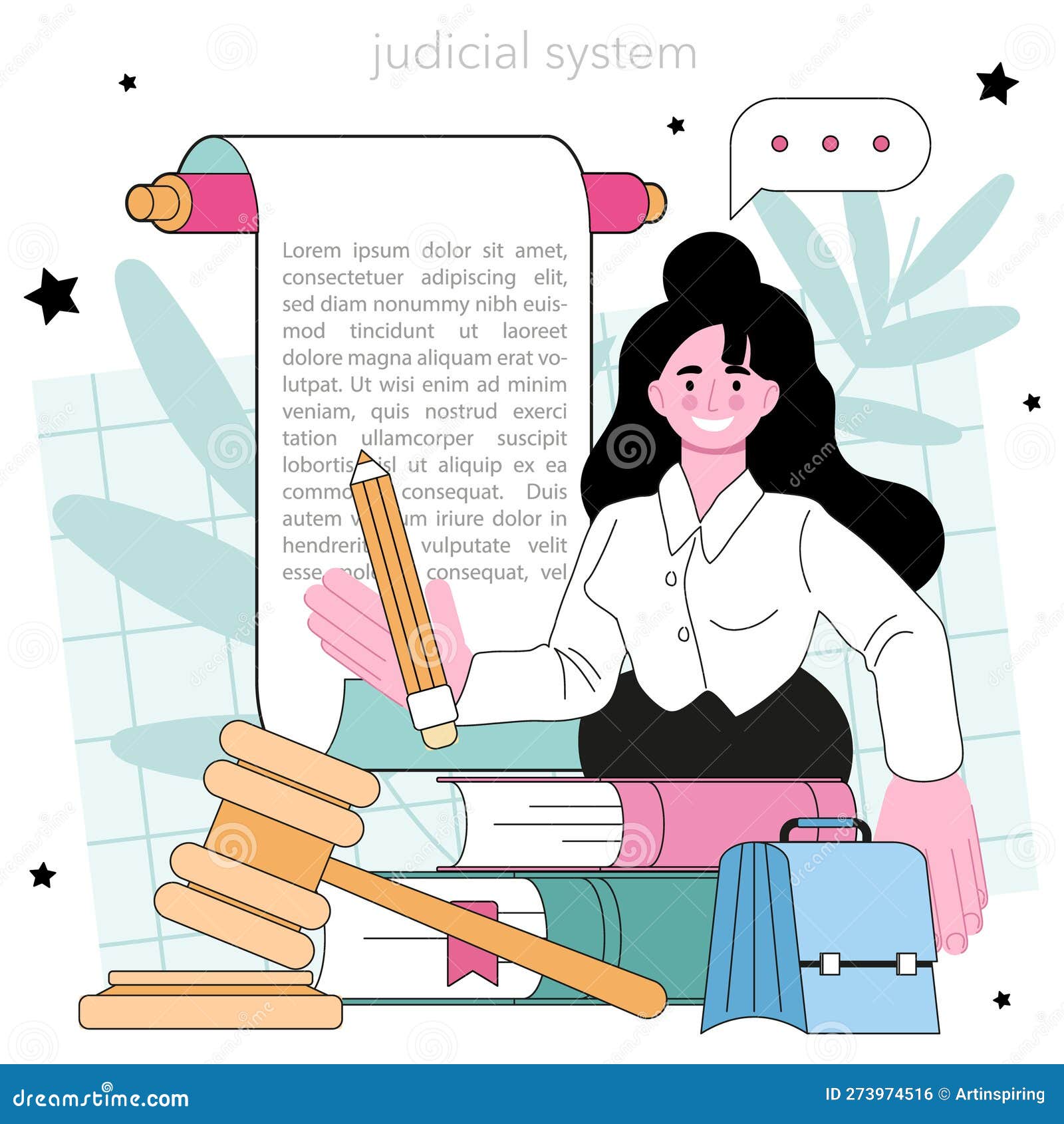 Law Class Concept. State Judicial System Studying Stock Vector ...