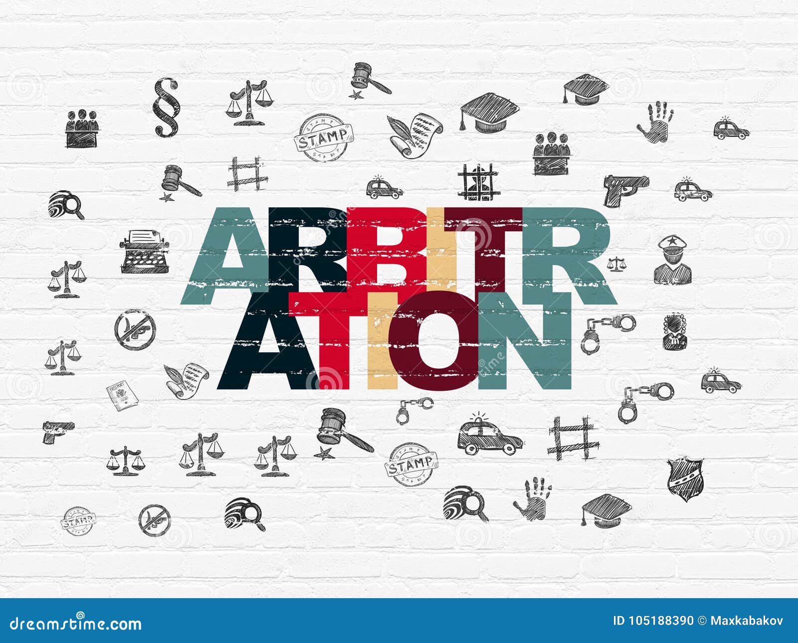 Law Concept: Arbitration on Wall Background Stock Illustration ...
