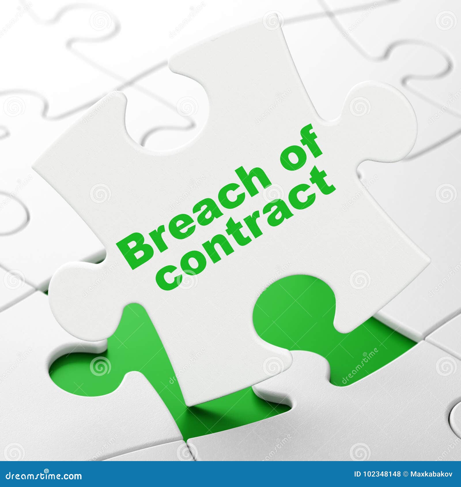 Law Concept: Breach of Contract on Puzzle Background Stock Illustration ...