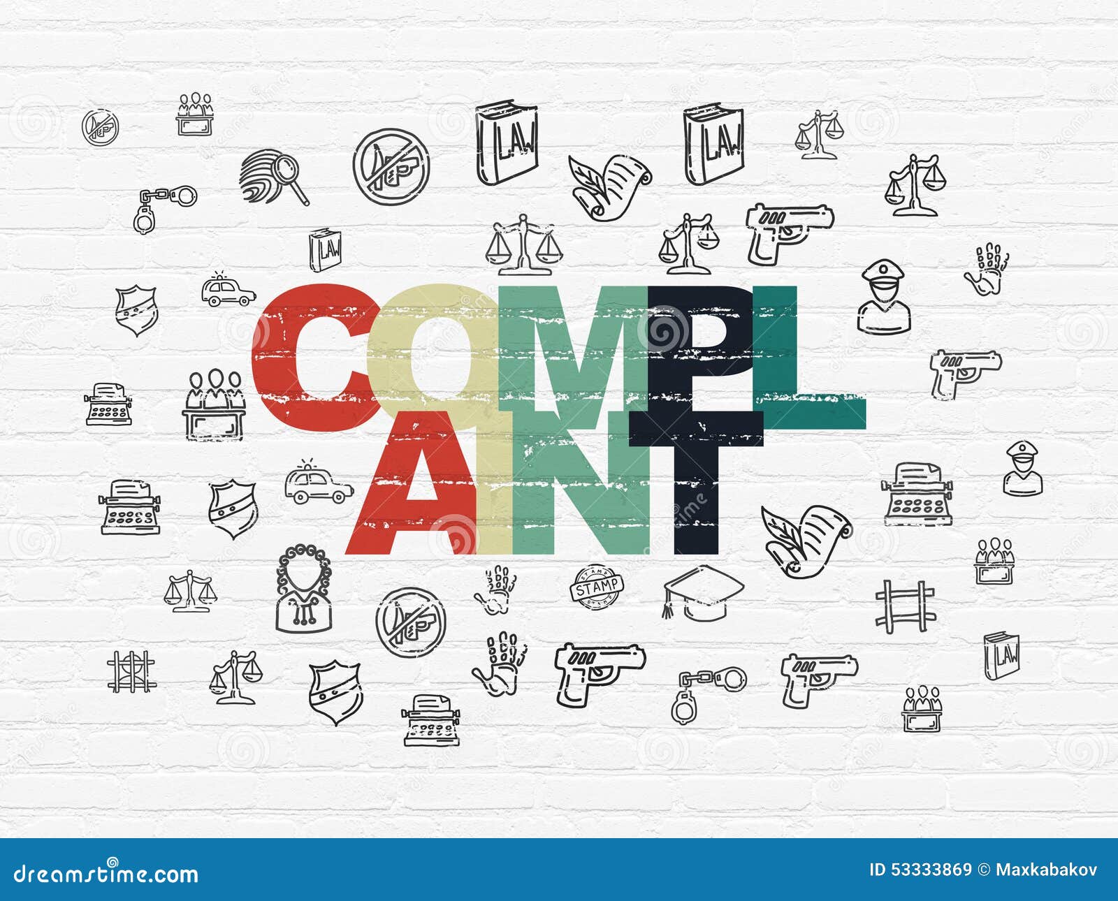 Law Concept: Complaint on Wall Background Stock Illustration ...