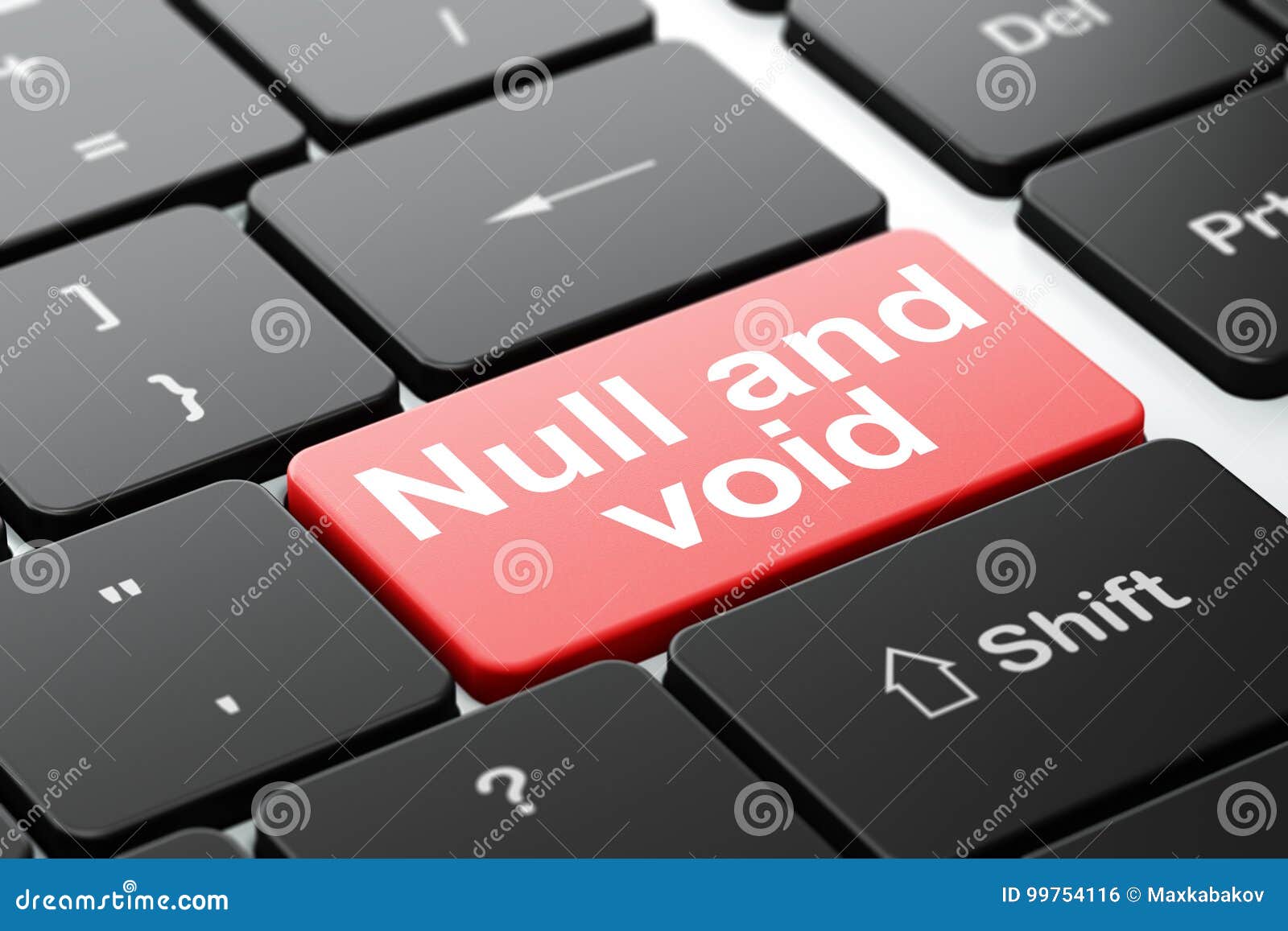 Law Concept: Null And Void On Computer Keyboard Background Stock ...