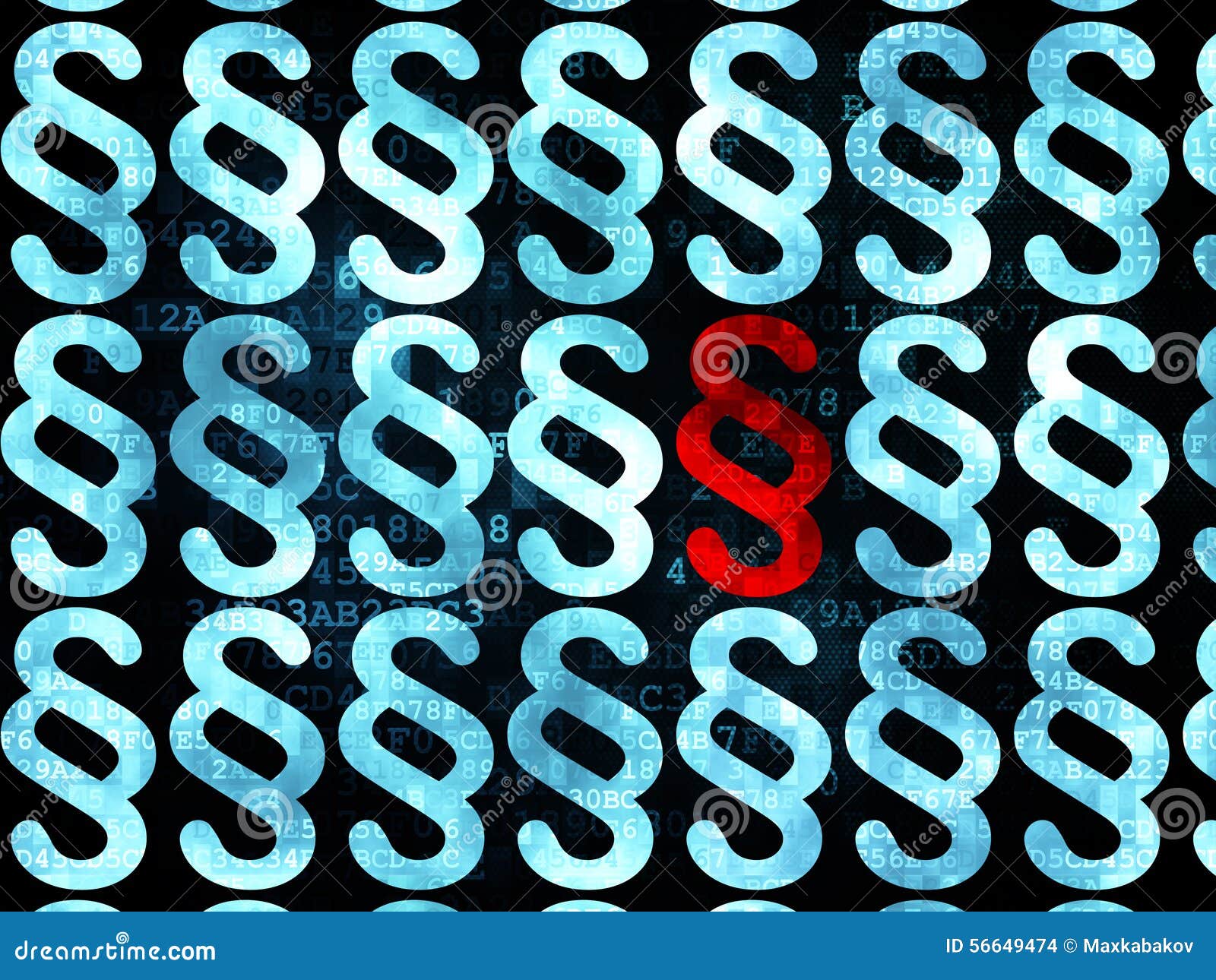 Law Concept: Paragraph Icon on Digital Background Stock Illustration ...