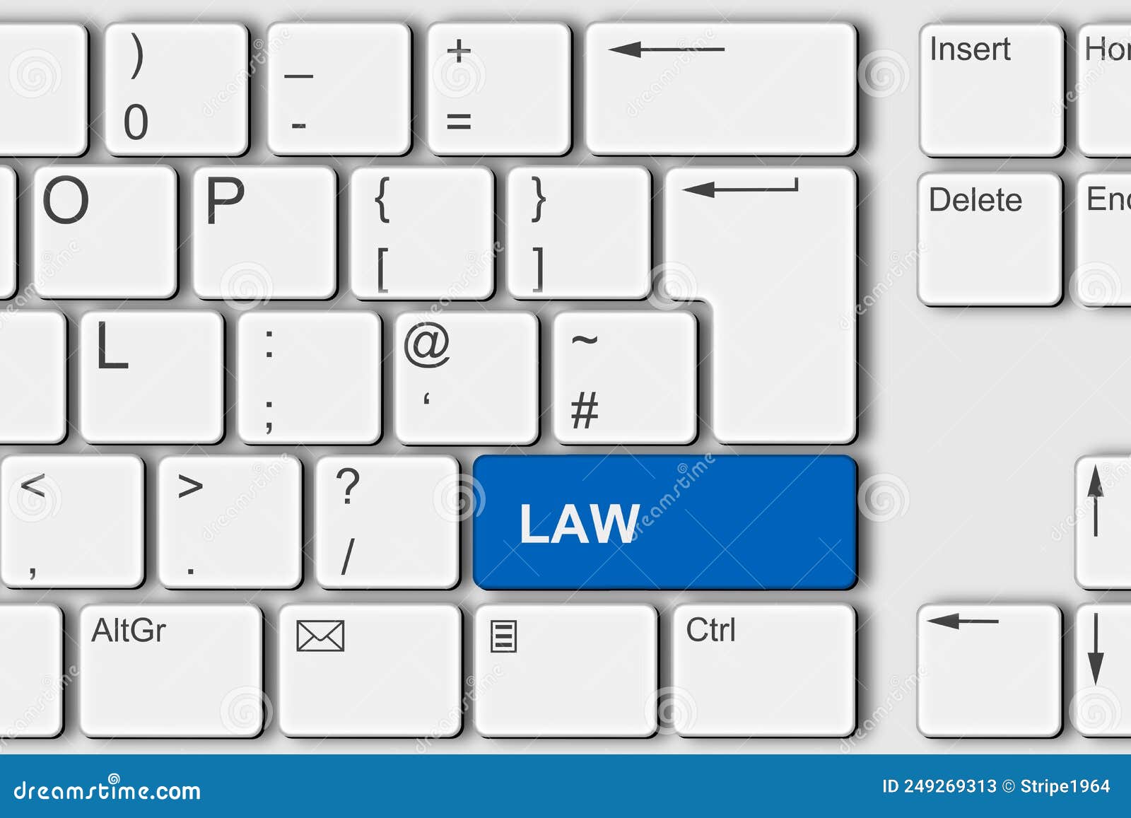 A Law Concept PC Computer Keyboard 3d Illustration Stock Illustration ...