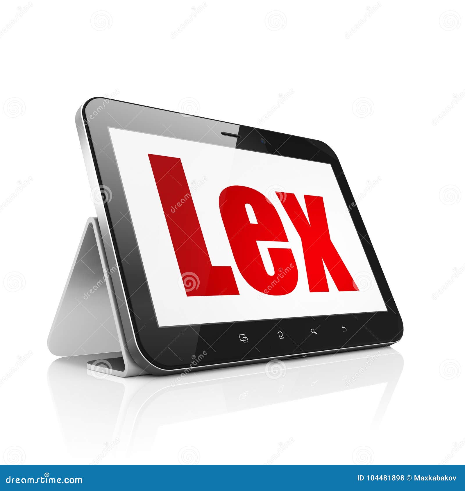 Law Concept: Tablet Computer with Lex on Display Stock Illustration ...