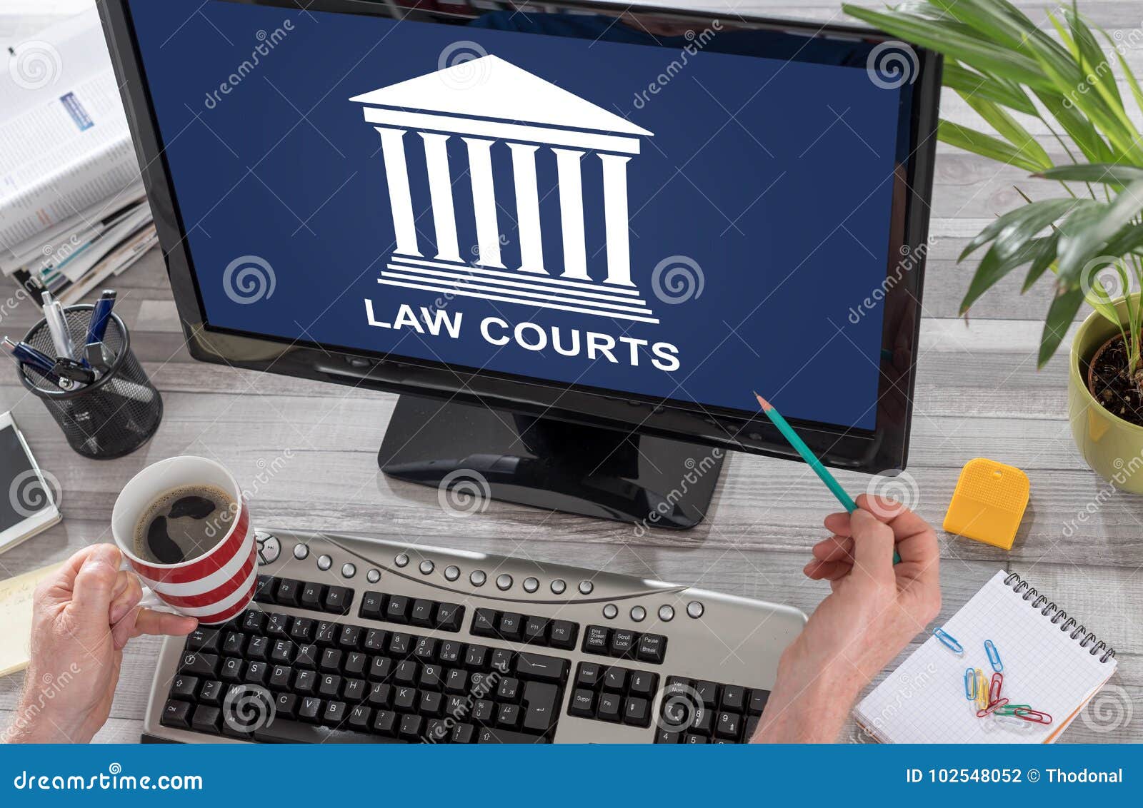 Law Courts Concept on a Computer Stock Photo - Image of symbol, judge ...