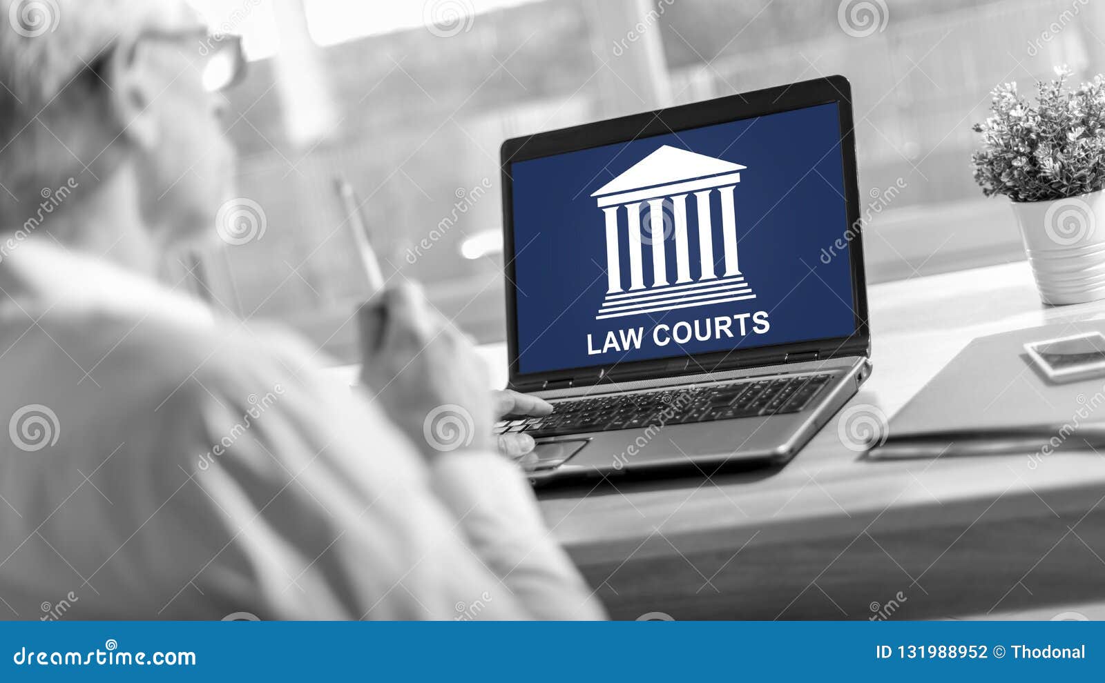 Law Courts Concept on a Laptop Screen Stock Photo - Image of freedom ...