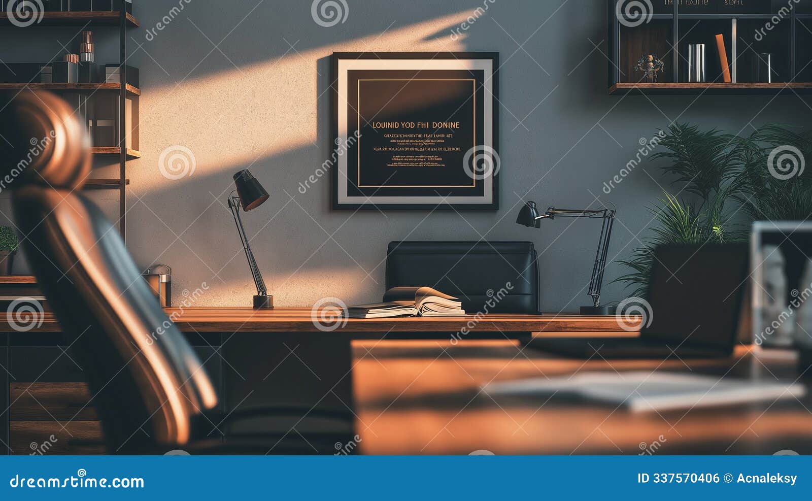 Law Degree in a Black Frame Hanging on an Office Wall Stock Photo ...