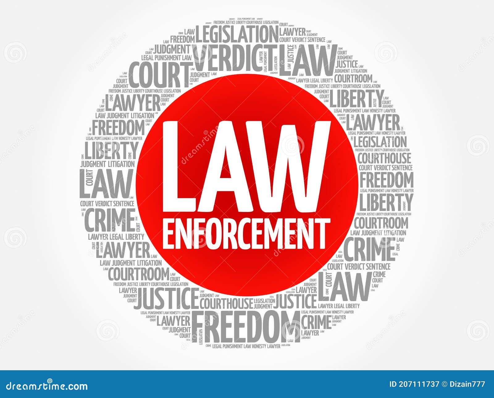 Law enforcement word cloud stock illustration. Illustration of crime ...
