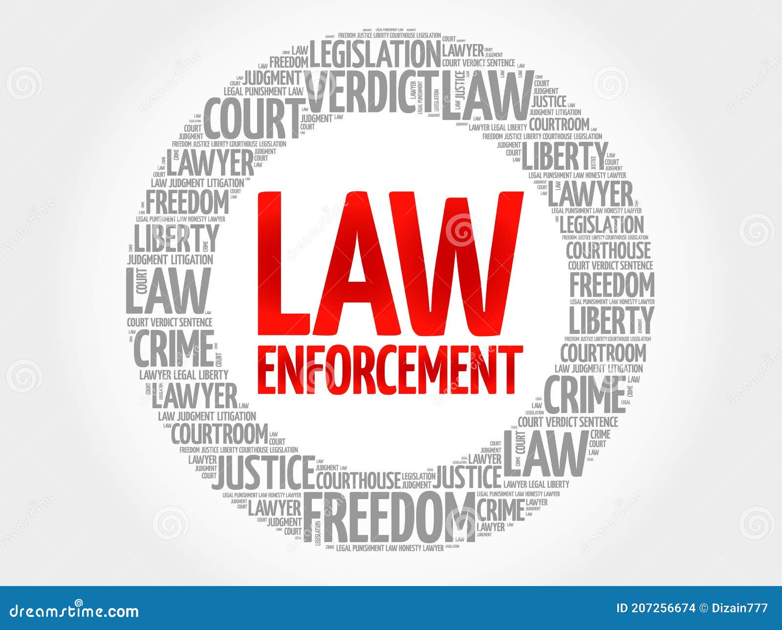 Law enforcement word cloud stock illustration. Illustration of collage ...