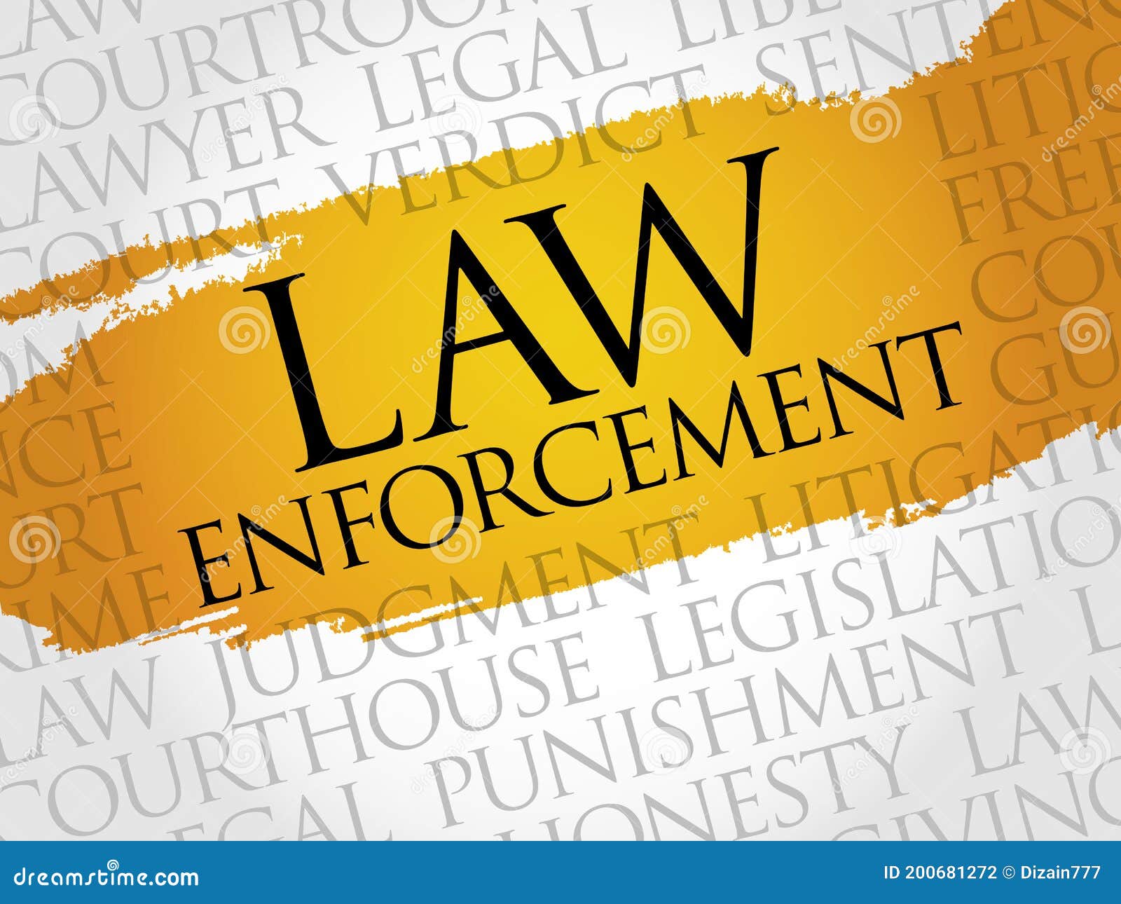Law enforcement word cloud stock illustration. Illustration of badge ...