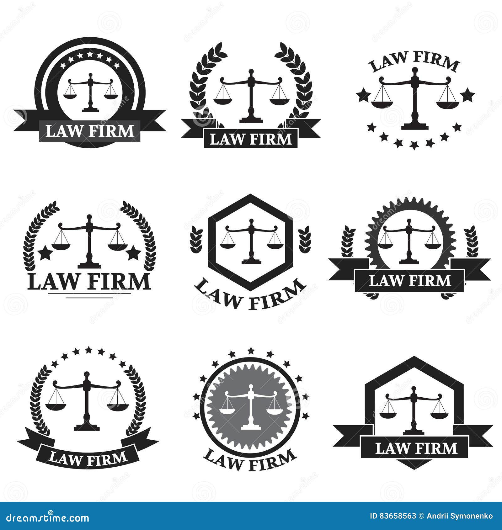 Law Firm logo set stock vector. Illustration of mark - 83658563