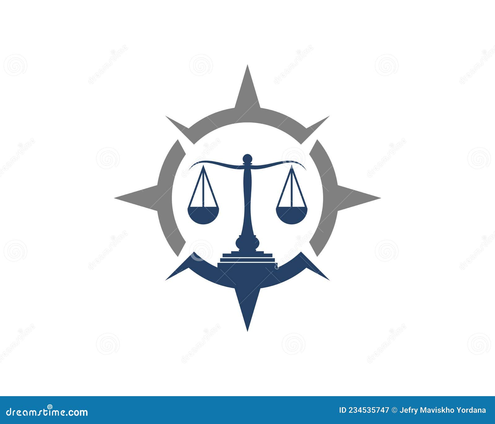 Law Firm Scale in the Compass Logo Stock Illustration - Illustration of ...