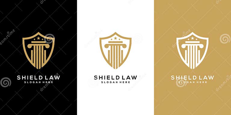 Law Firm Shield Logo Vector Design Stock Vector - Illustration of ...