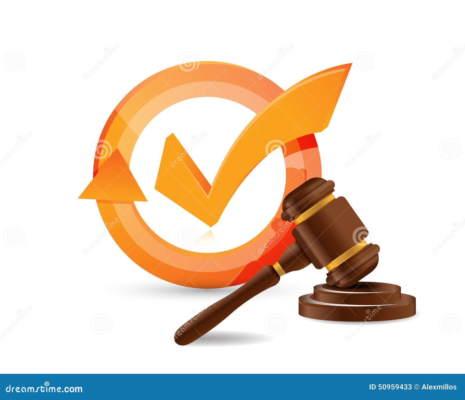 Law Hammer Check Mark Cycle Stock Illustration - Illustration of ...