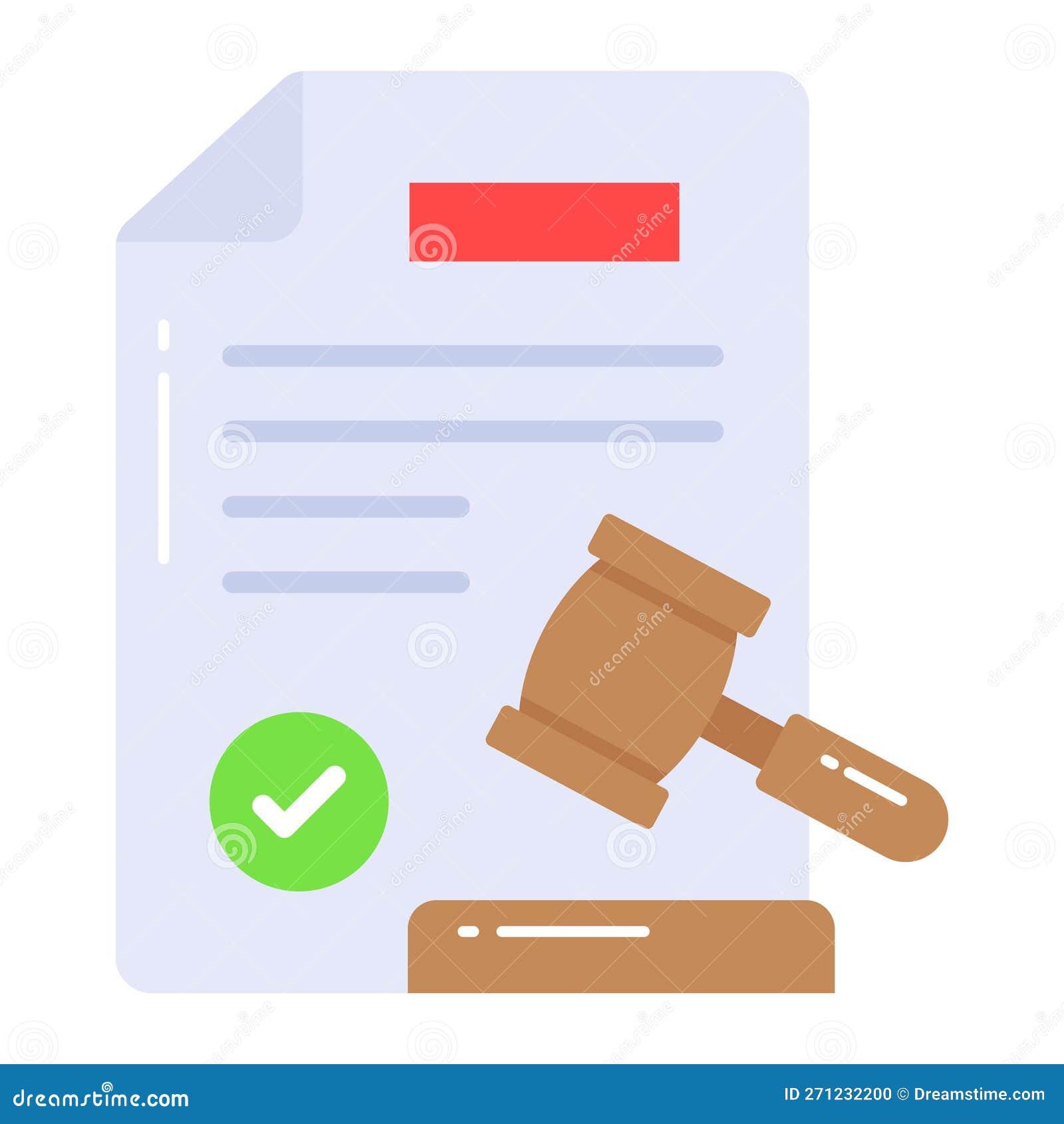 Law Hammer with Document Paper Concept of Legal Document Stock Vector ...