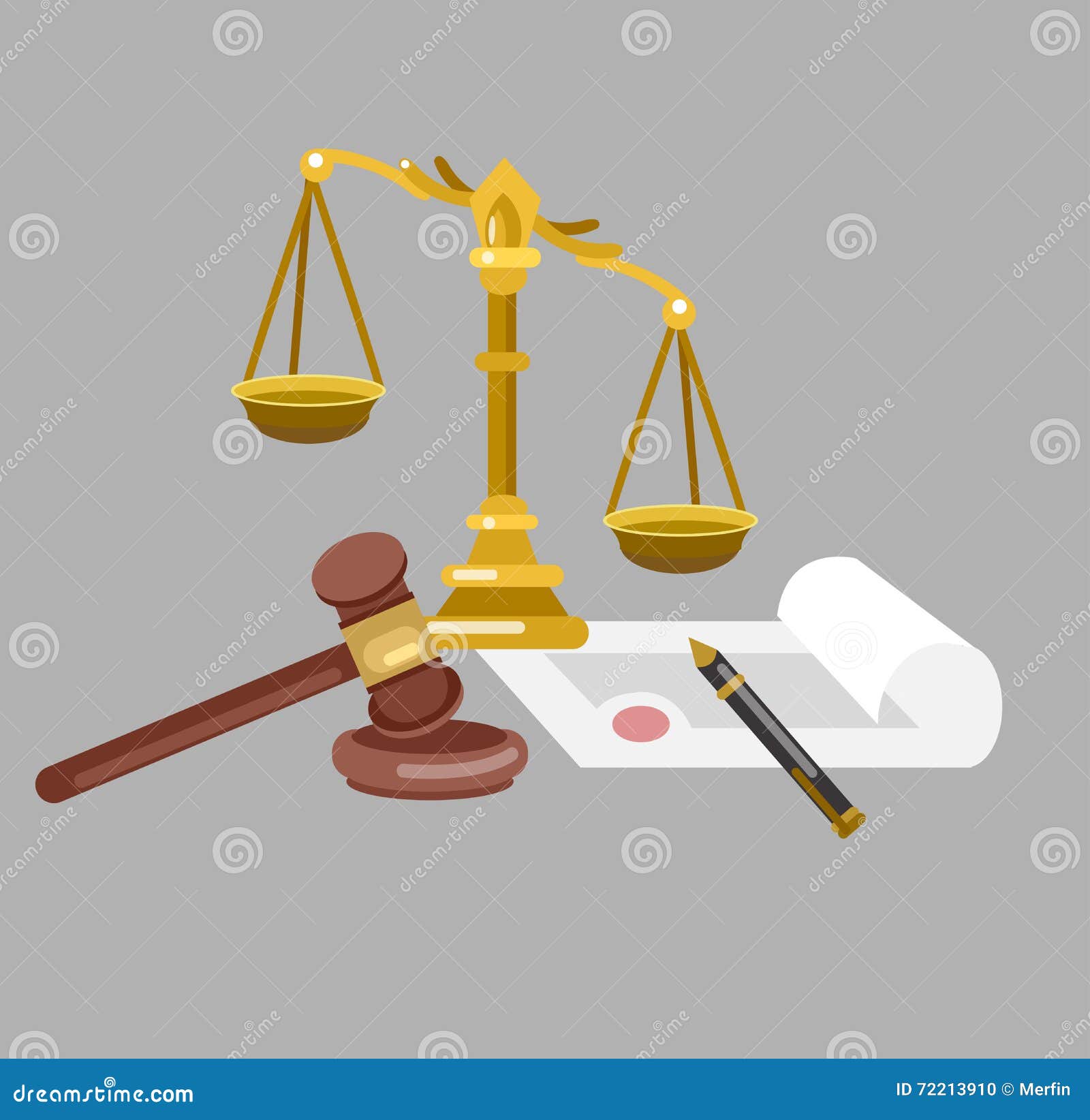 Law Horizontal Banner Set with Judical System Elements Vector ...