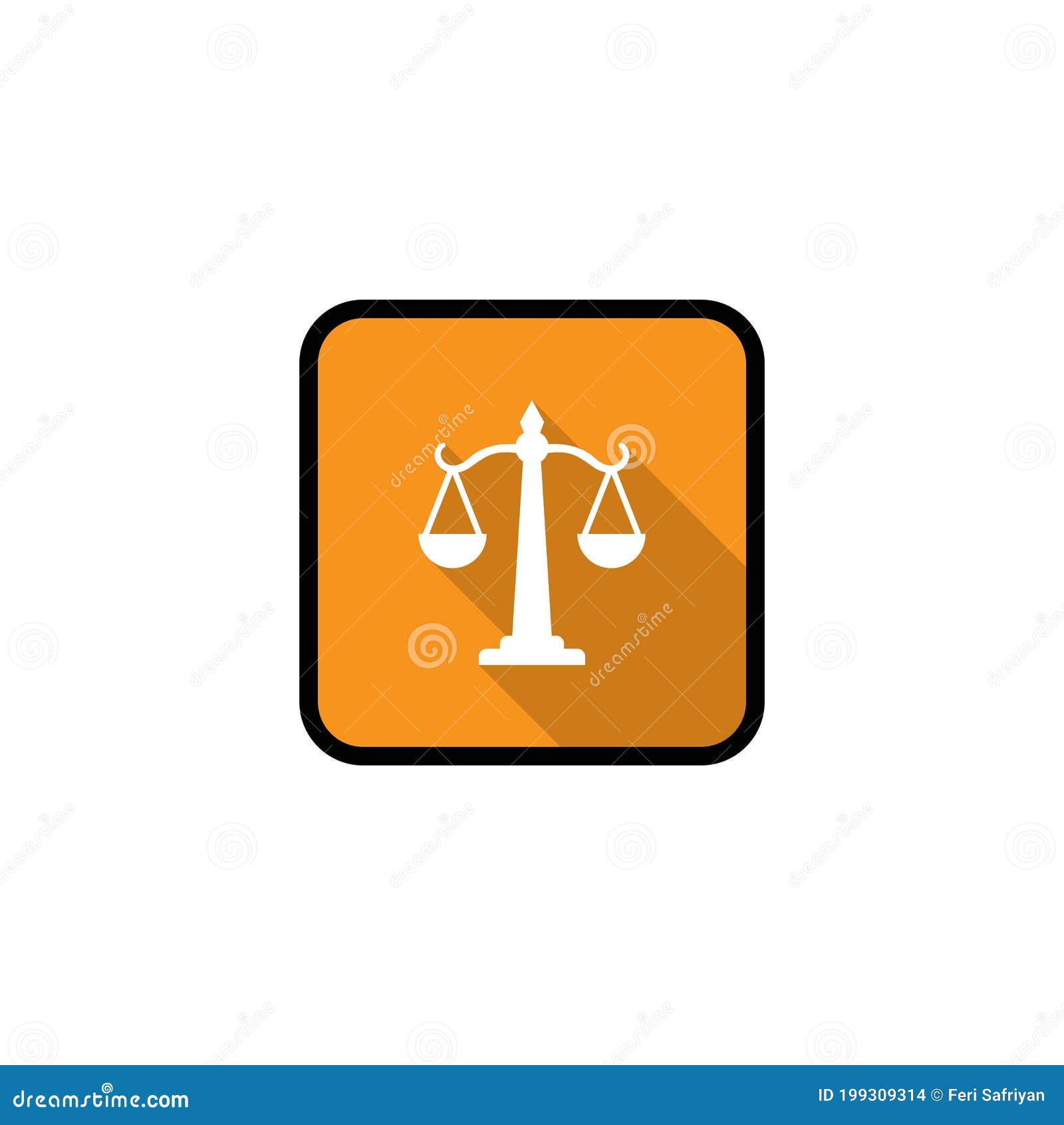 Law icon flat stock illustration. Illustration of defense - 199309314