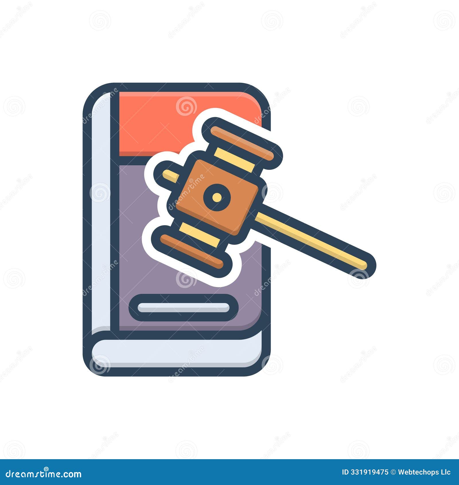 Color Illustration Icon for Law, Hammer and Legal Stock Illustration ...