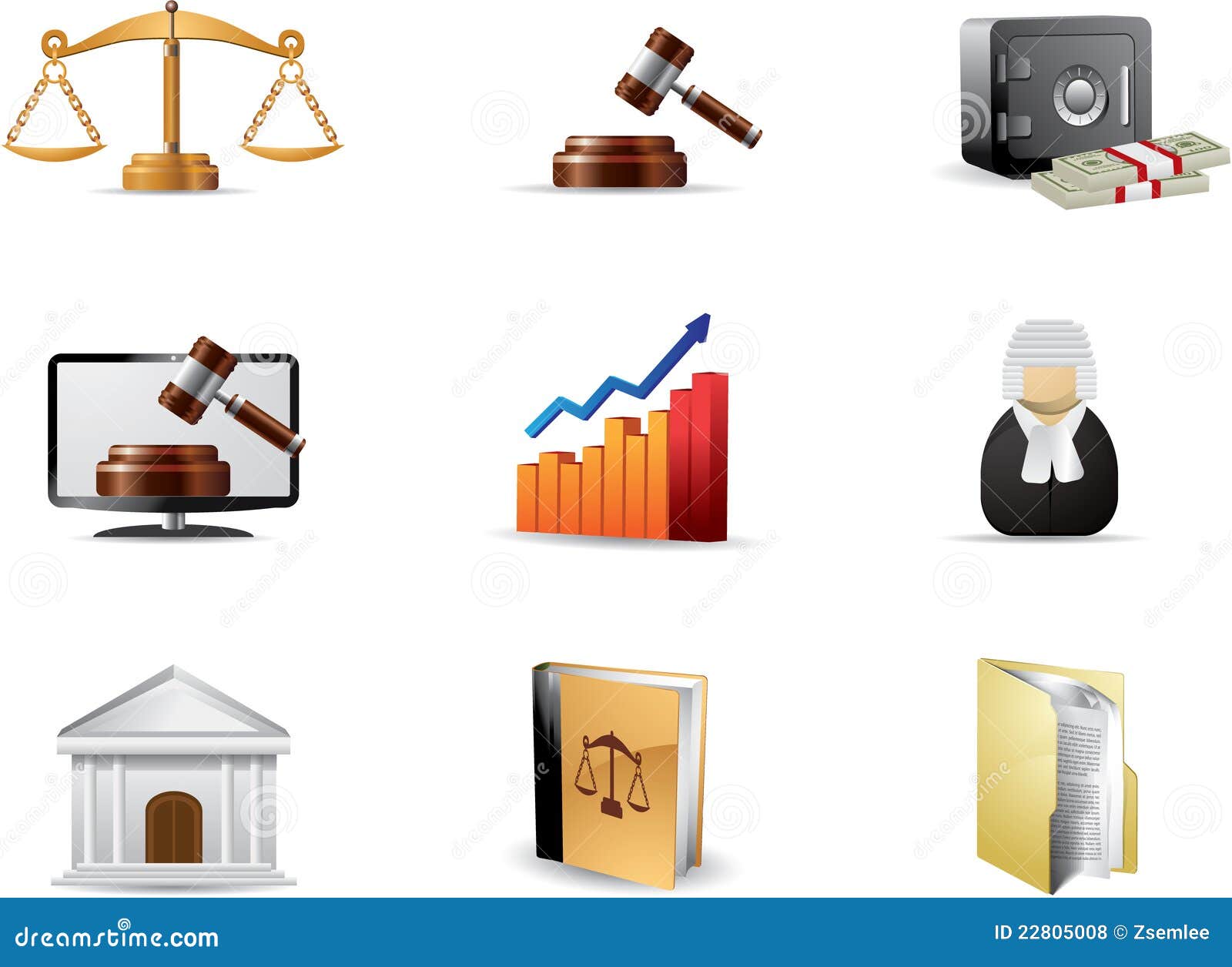 Law icon set stock vector. Illustration of parasol, money - 22805008