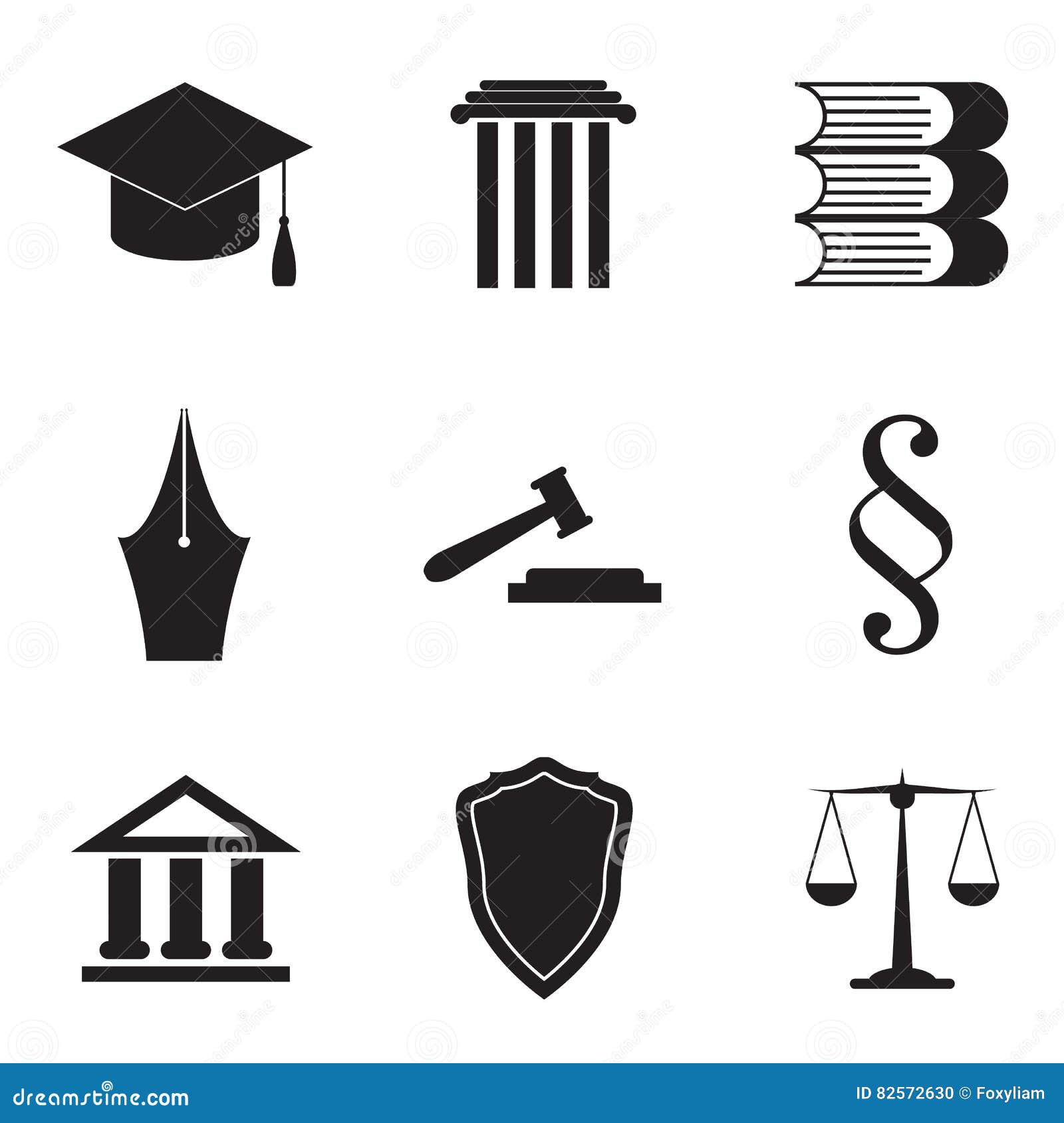 Law icon set stock vector. Illustration of icons, officer - 82572630